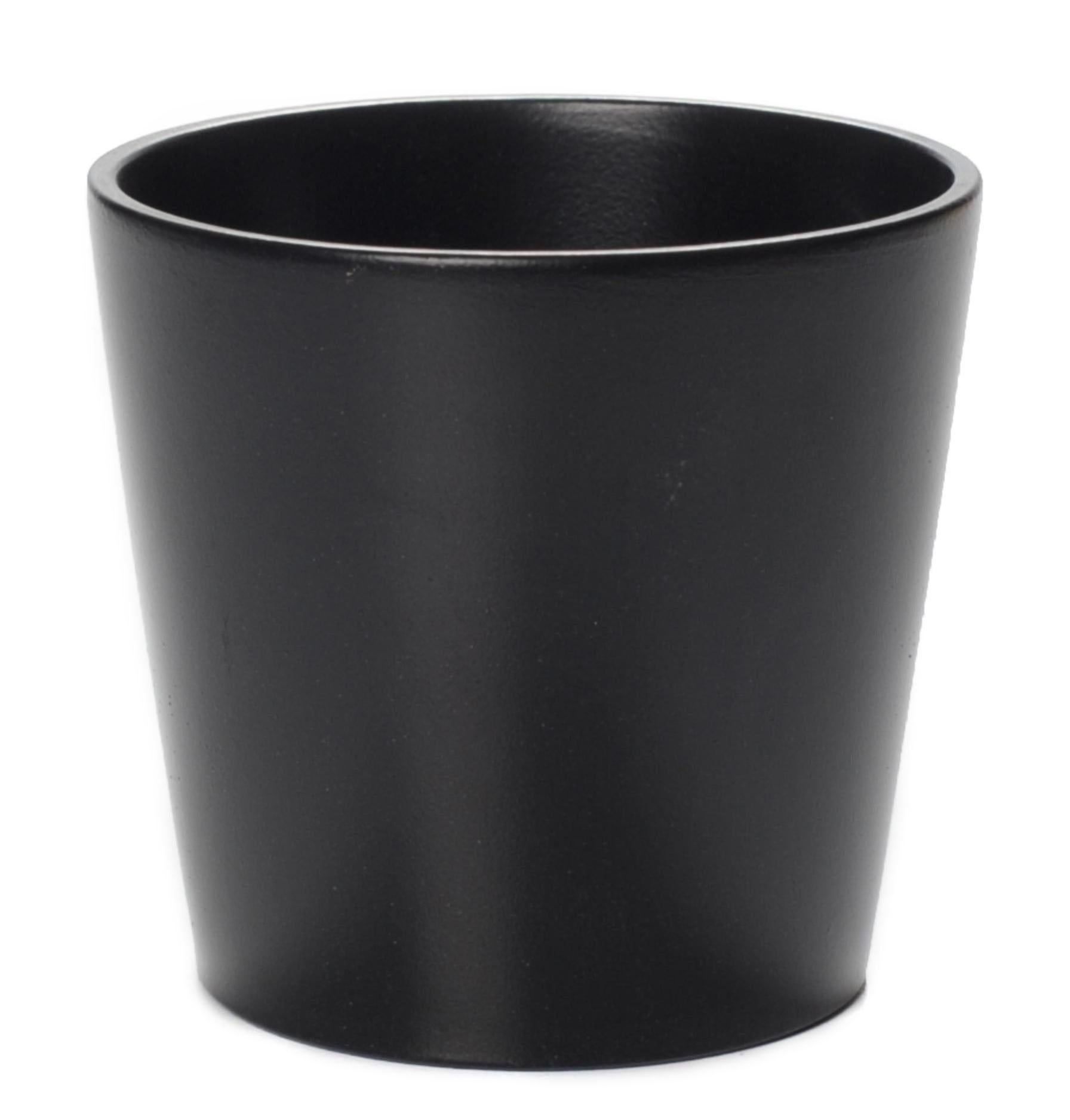 Cache-pot Céramique Noir, D7 H6,5cm | Leroy Merlin