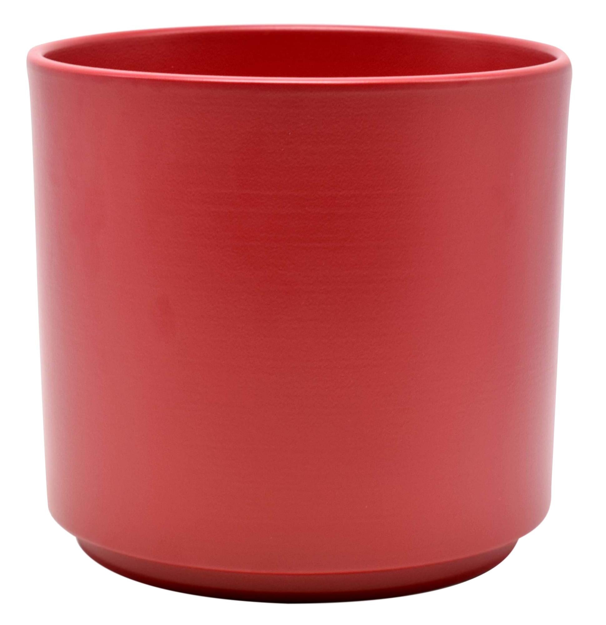 Cache-pot Céramique Mat Rouge, D13 H12,5cm | Leroy Merlin