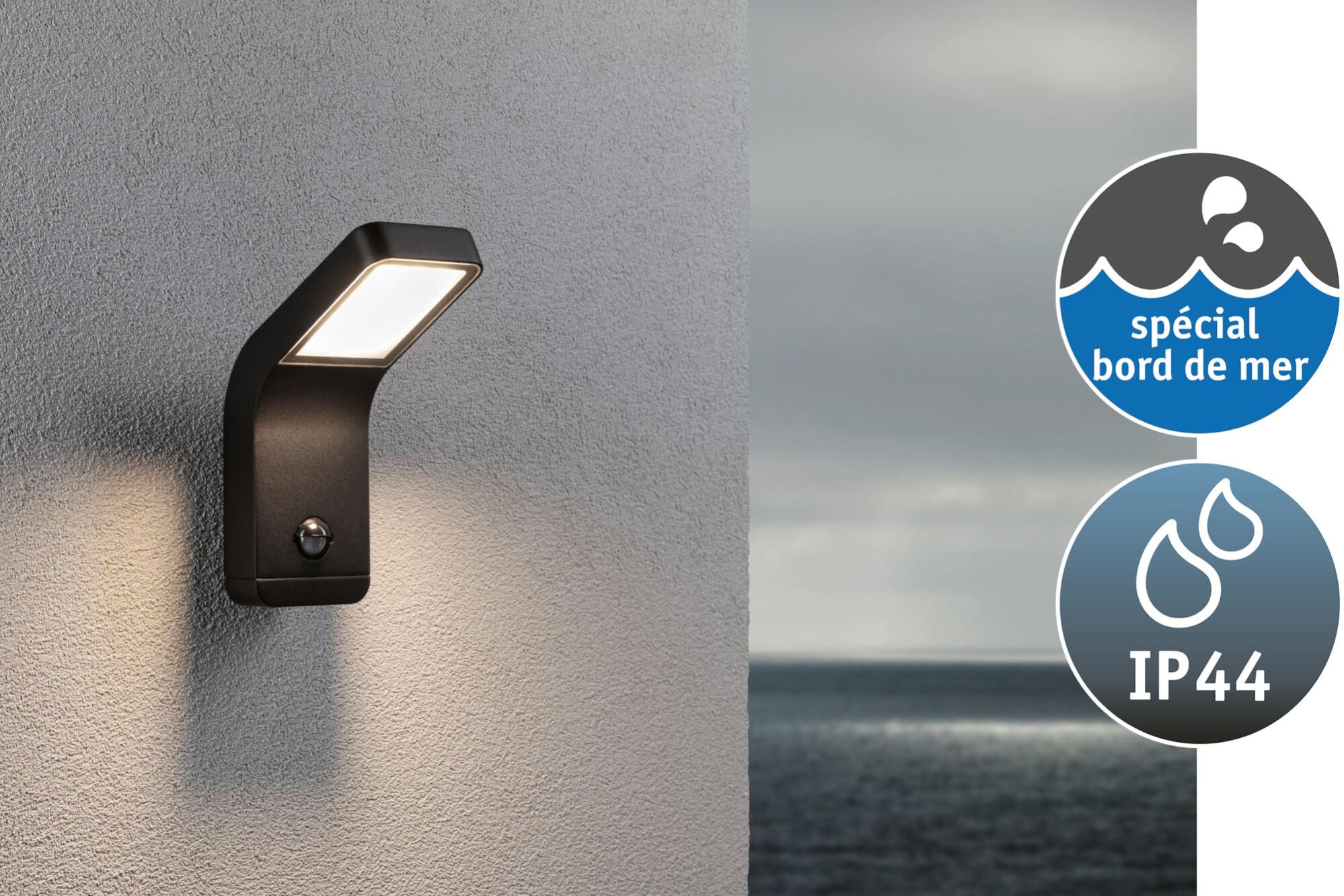 Applique avec détecteur module led 1000 Lm gris Kulma PAULMANN | Leroy ...