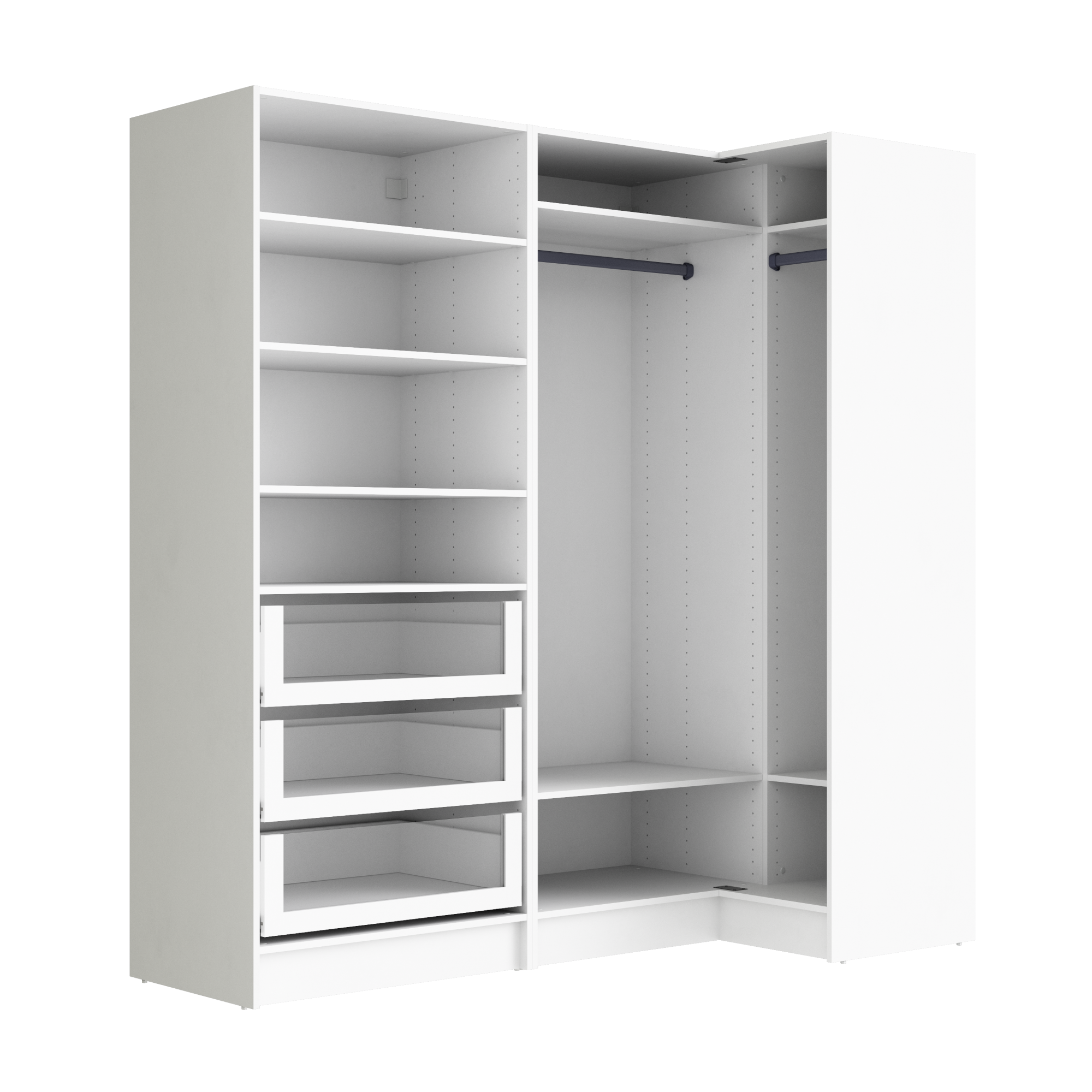 Dressing d'angle SPACEO Evo'M blanc H.204.8 x l.160 x P.54 cm | Leroy ...