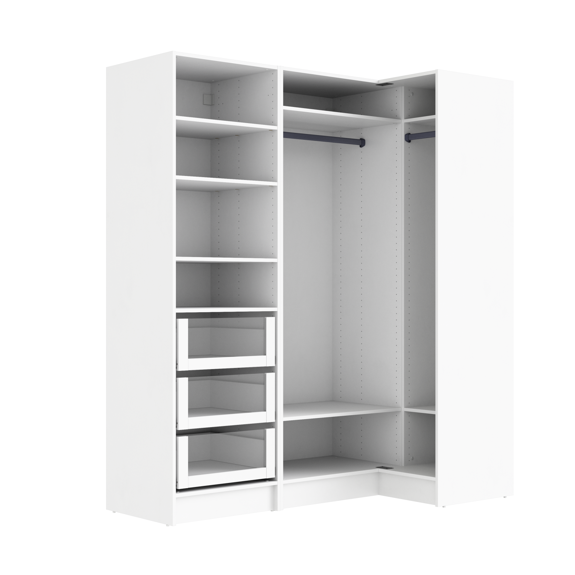 Dressing d'angle SPACEO Evo'M blanc H.204.8 x l.140 x P.54 cm | Leroy ...