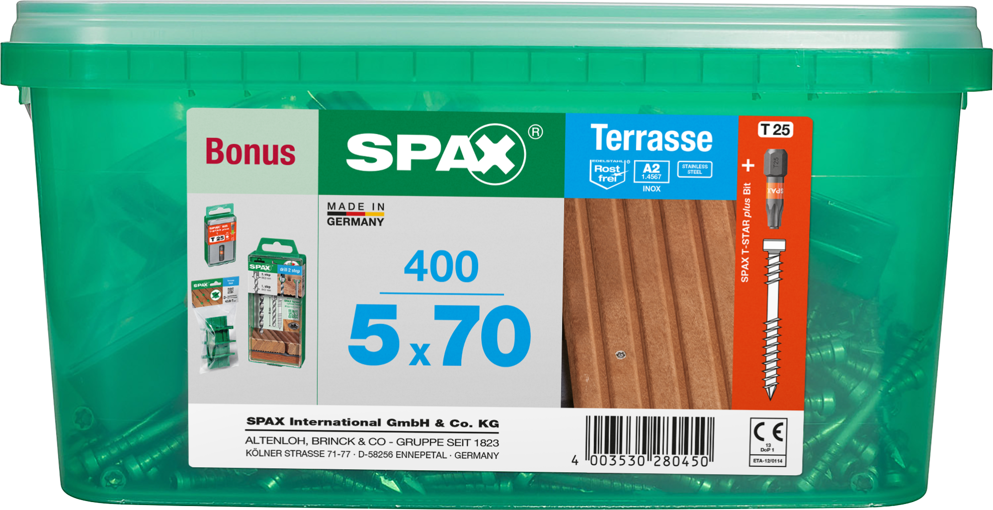 400 vis inox tête cylindrique t-star+ SPAX, Ø5 x L.70 mm | Leroy Merlin