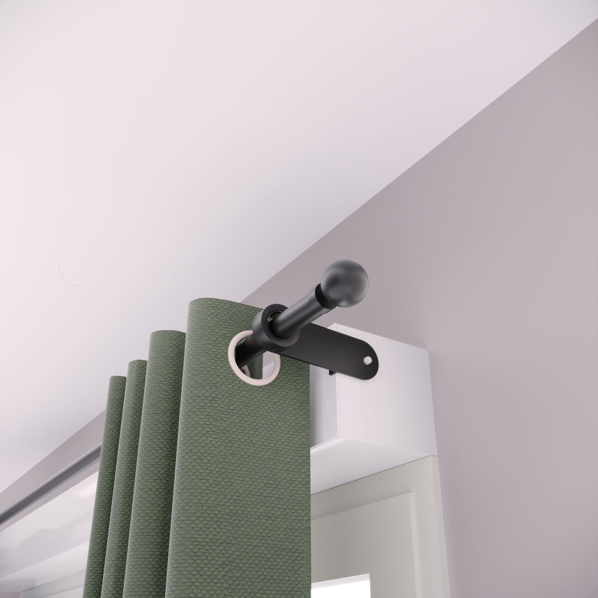 Kit de tringle à rideau Caisson volet Diam.25/28 mm Noir mat 145 à 300 cm | Leroy Merlin