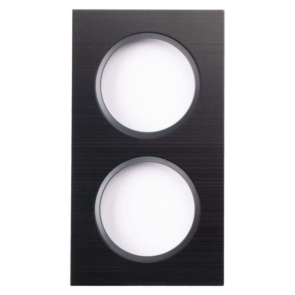 Plaque double Epure, aluminium noir brossé | Leroy Merlin