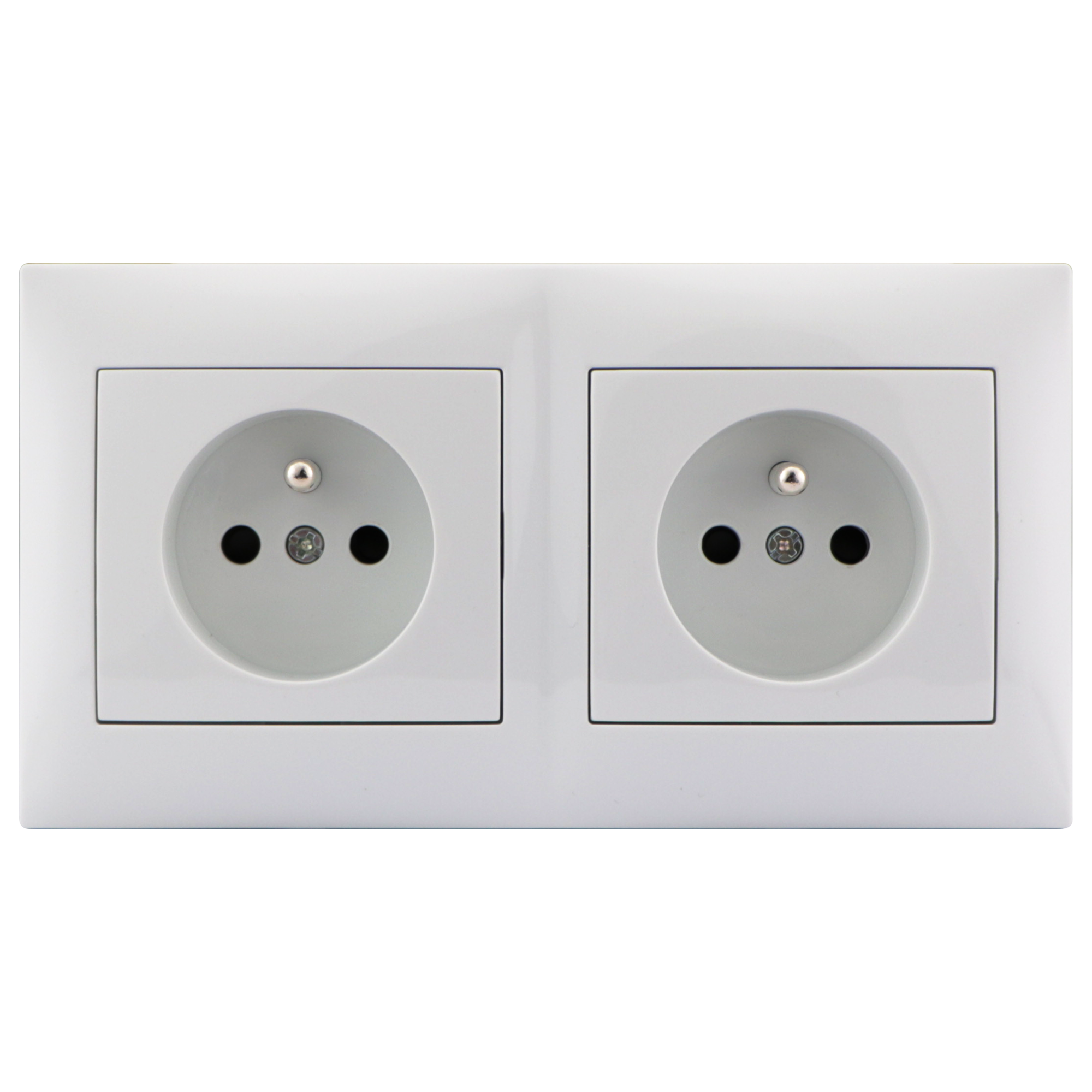 Double prise précablée Lika, LEXMAN, blanc | Leroy Merlin