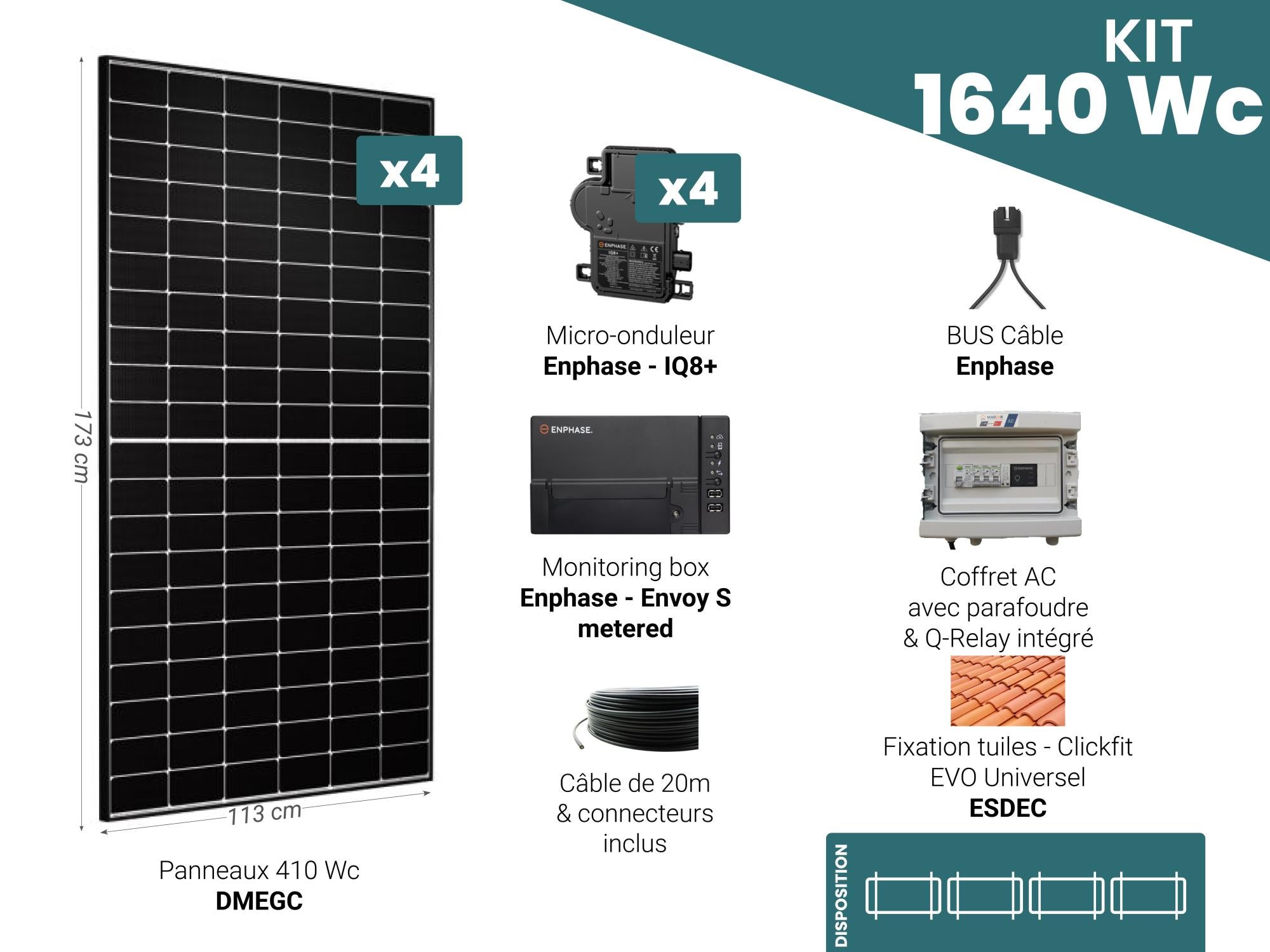Kit Solaire TRIPHASE 2400w 380v Autoconsommation Enphase, 56% OFF