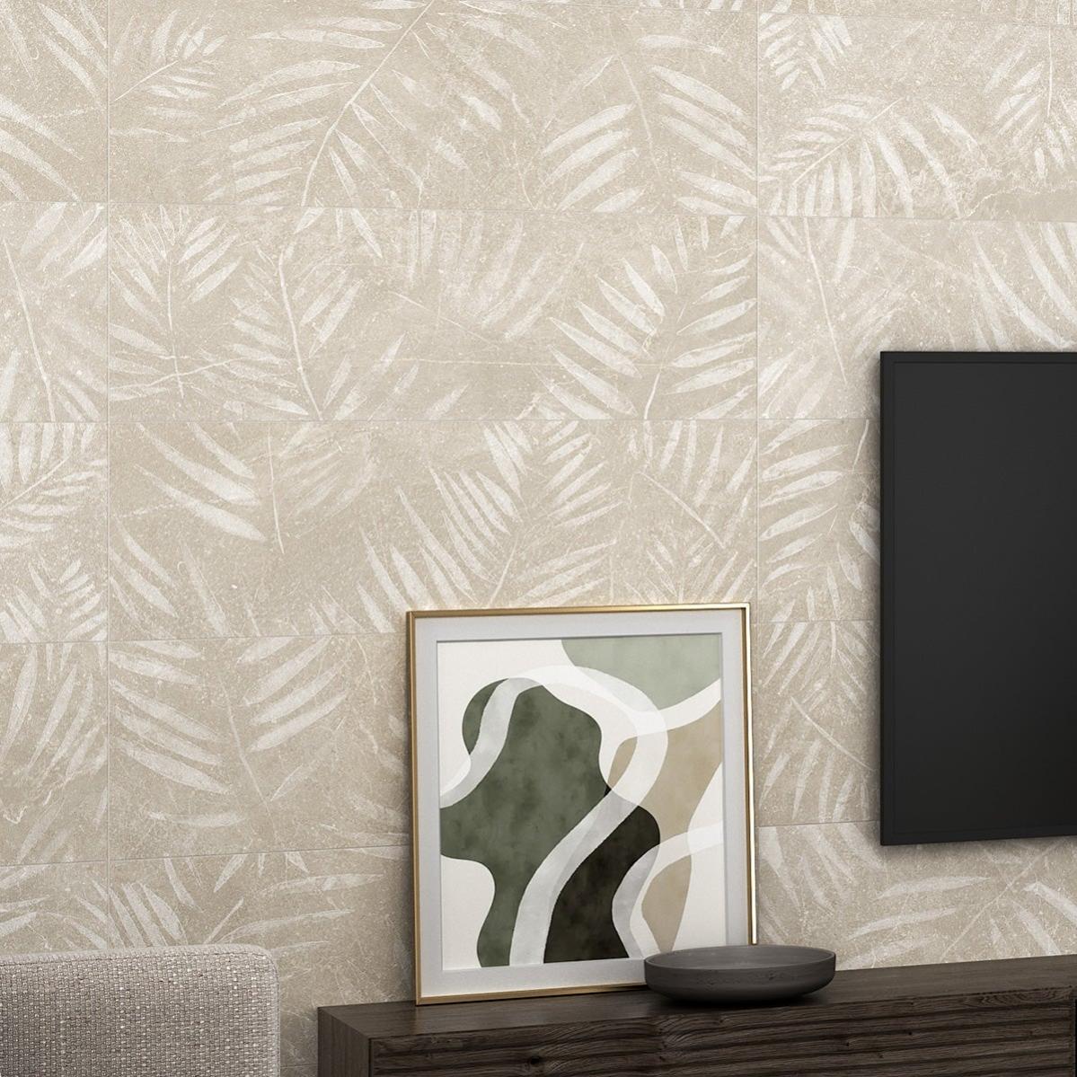 Carrelage mural effet pierre décor taupe mat l.30 x L.90 cm Kivi ...