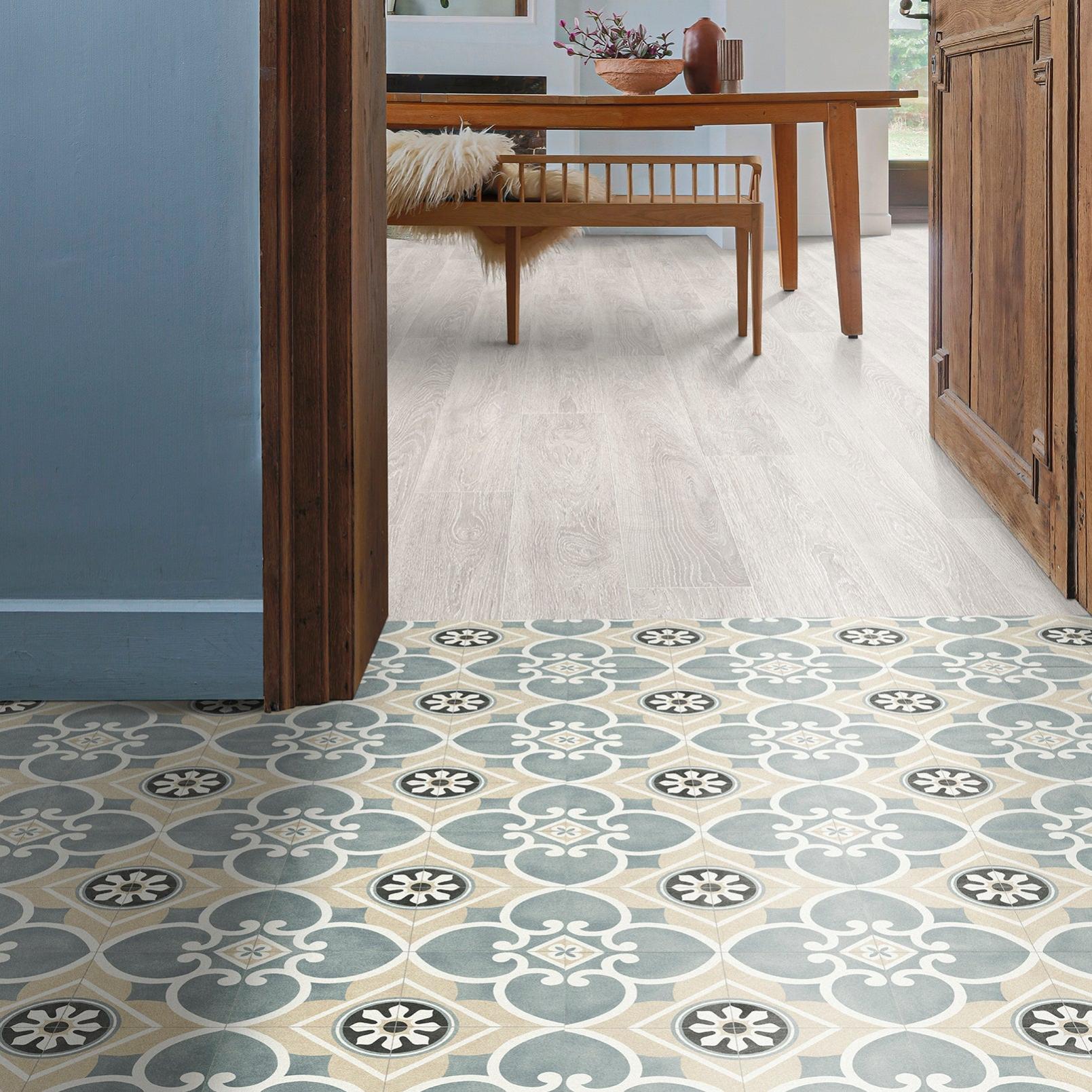 Sol PVC Carreau de ciment achille IVC rouleau l.3m | Leroy Merlin