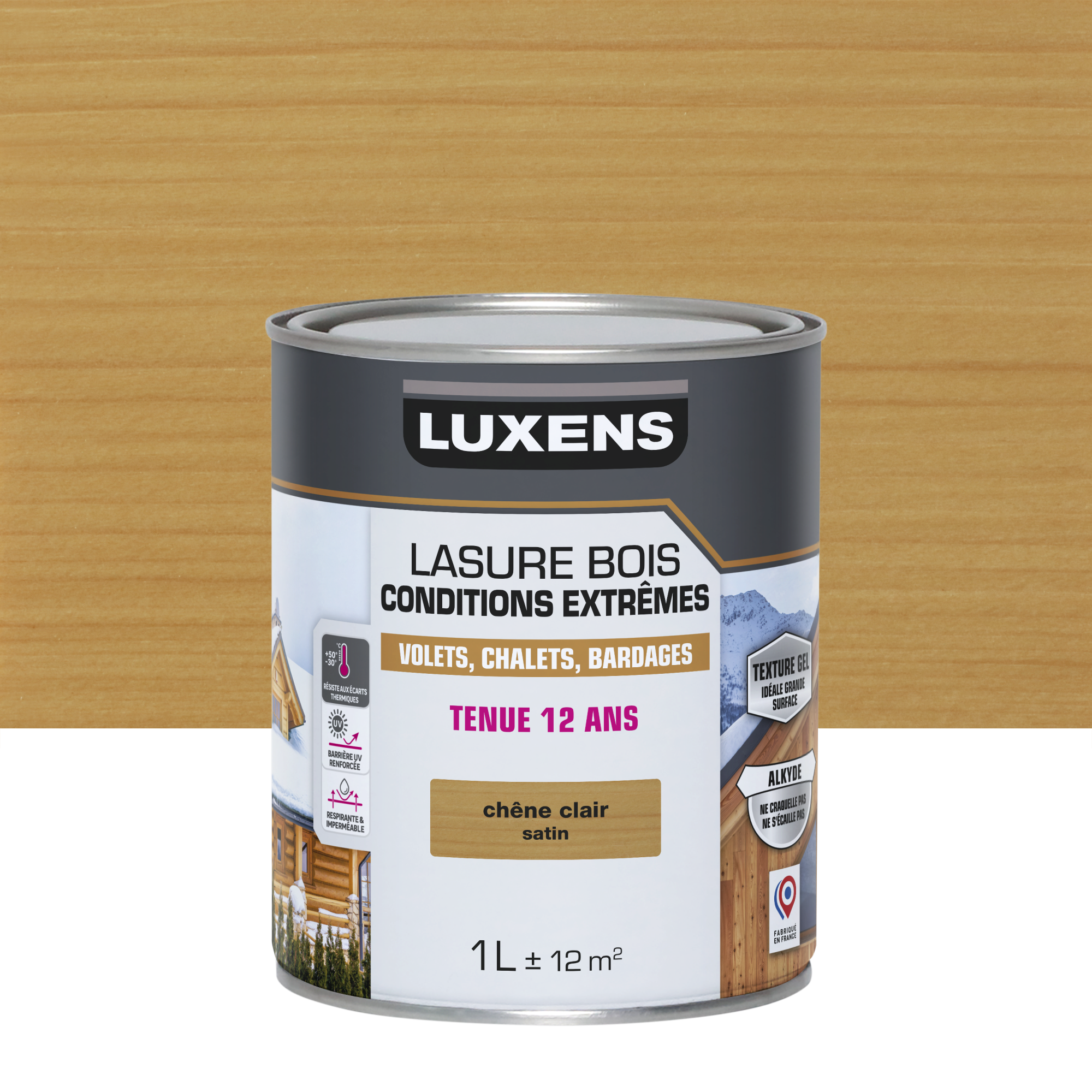 Lasure Luxens Conditions Extrêmes 12 Ans Chêne Clair Satiné 1 L Leroy
