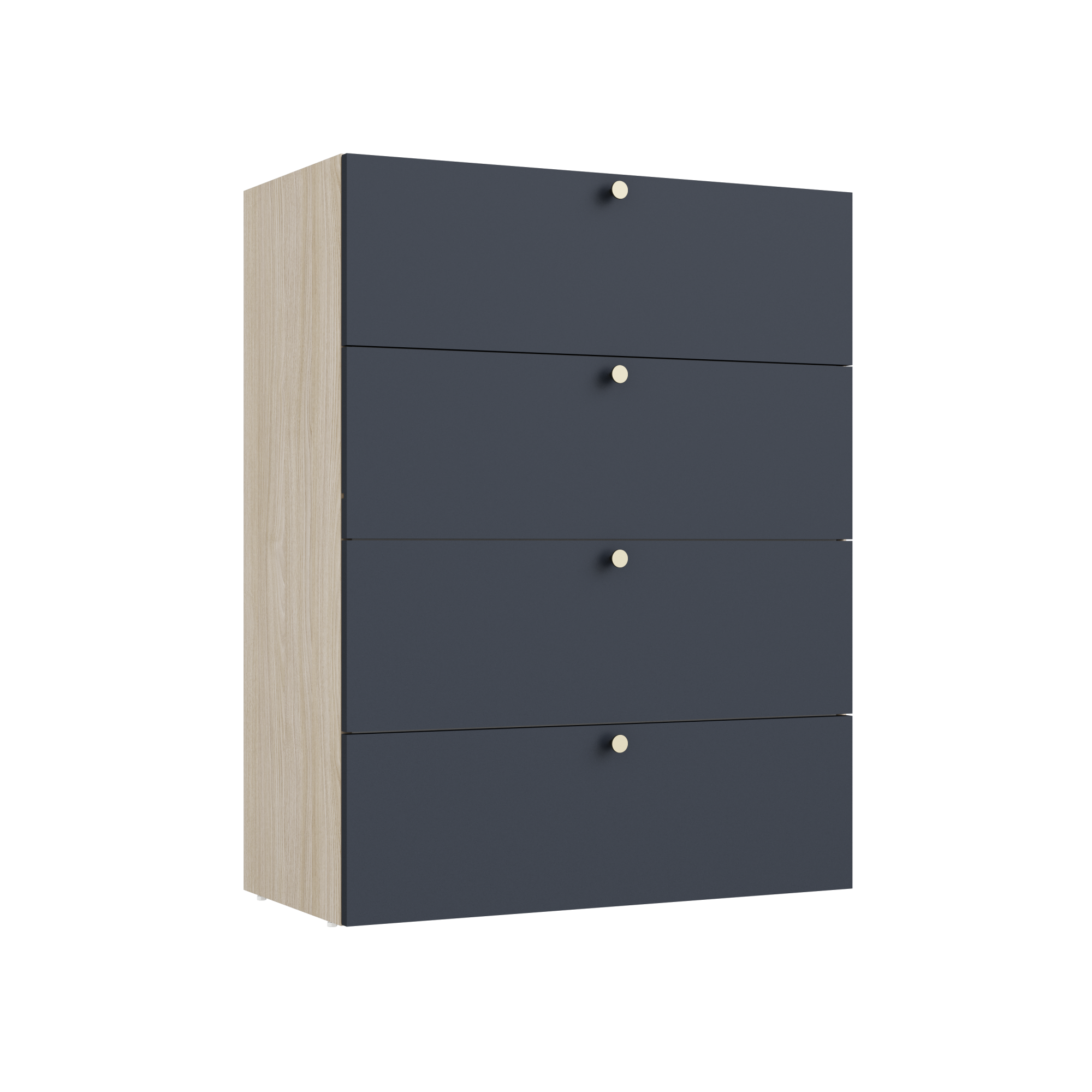 Commode SPACEO Evo'M, façade bleu / caisson chêne H.102.4 x l.80 x P.38 ...