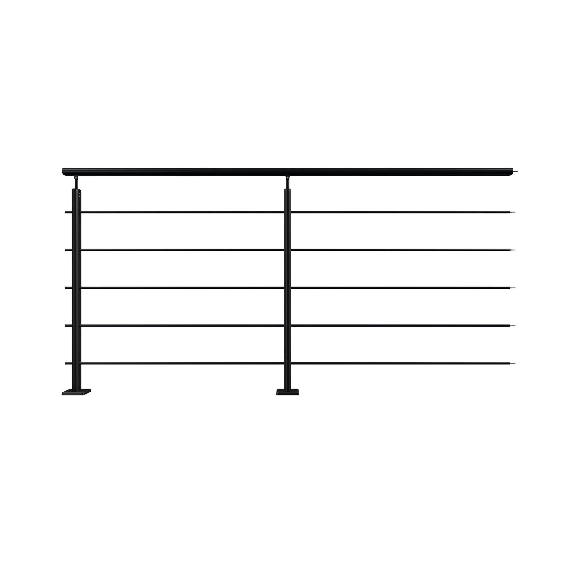 Garde-corps aluminium noir 2m pose à plat, Alya ARTENS, en kit | Leroy ...