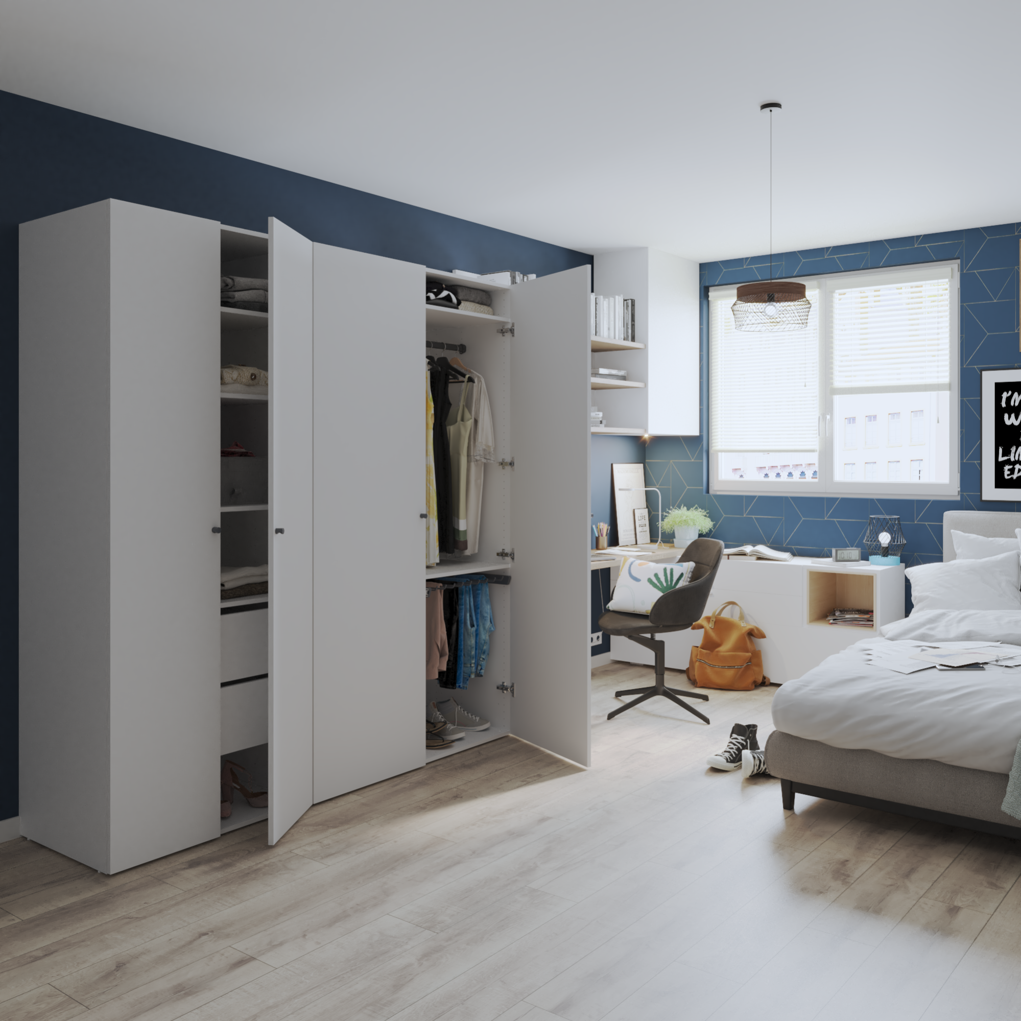 Dressing SPACEO Evo'M blanc H.204.8 x l.200 x P.54 cm | Leroy Merlin