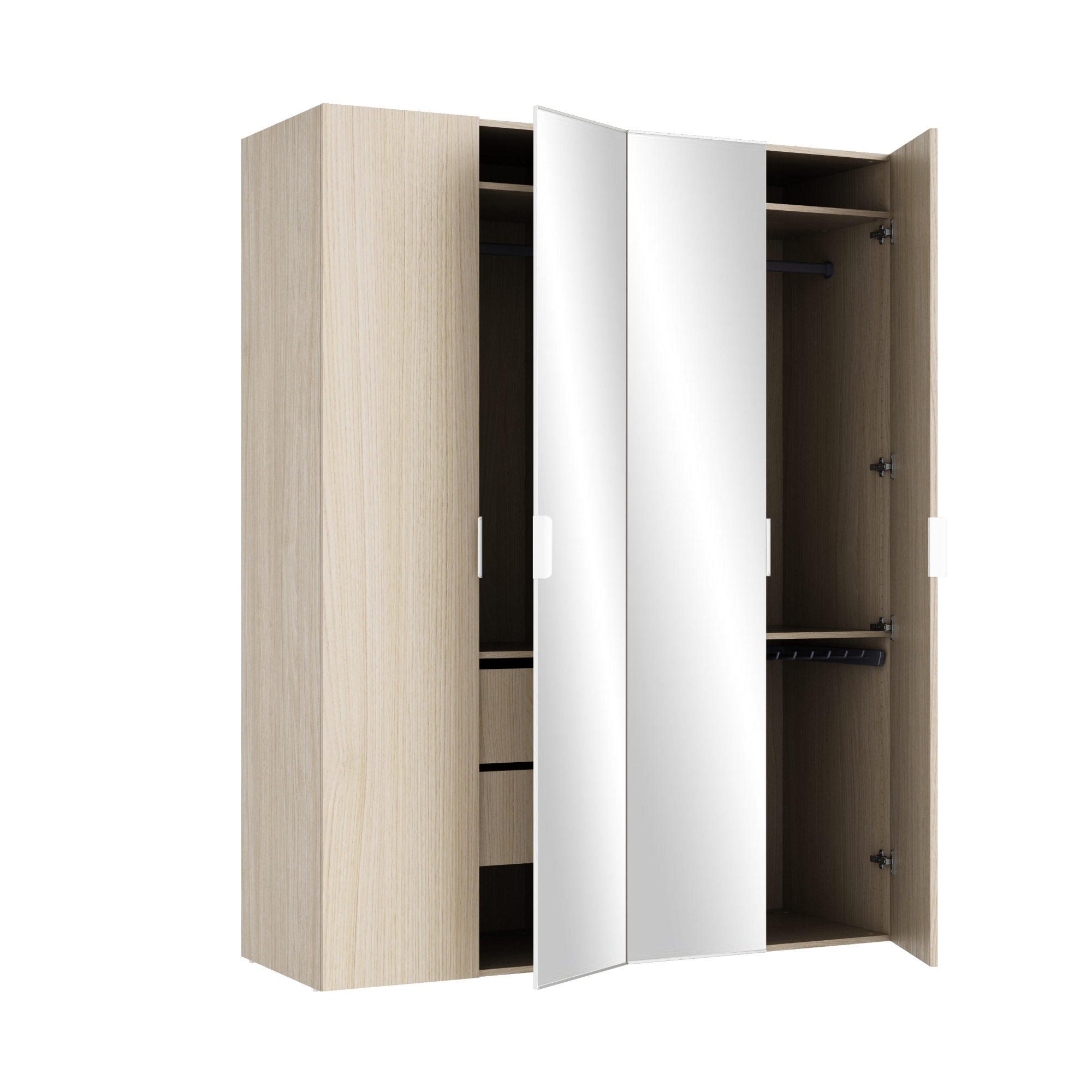 Dressing SPACEO Evo'M, façade chêne / caisson chêne H.204.8 x l.160 x P ...