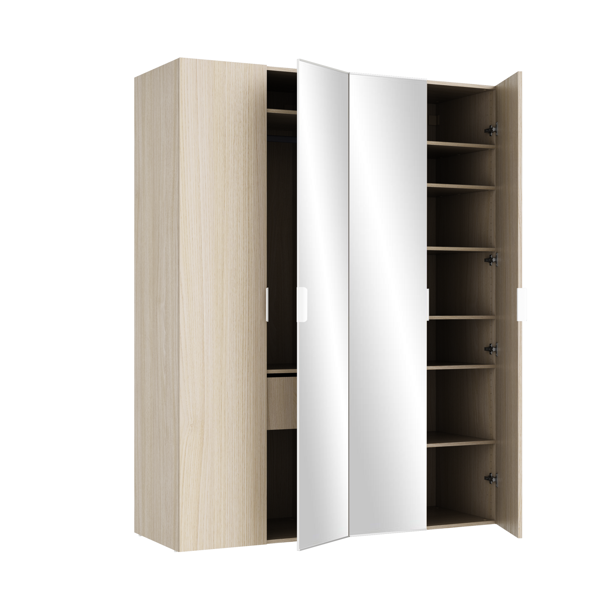Dressing SPACEO Evo'M, façade chêne / caisson chêne H.204.8 x l.160 x P ...