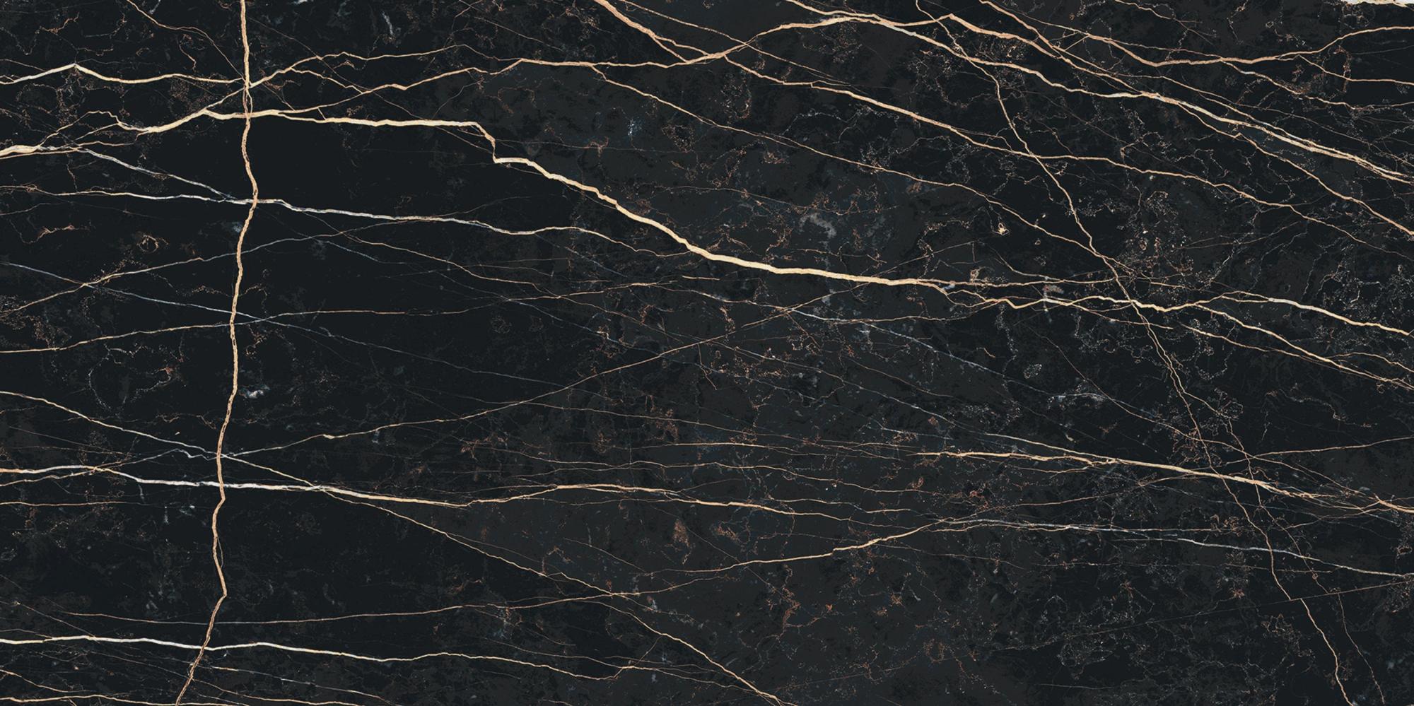 Carrelage sol effet pierre noir doré Fulmi brillant l.60 x L.120 cm ...