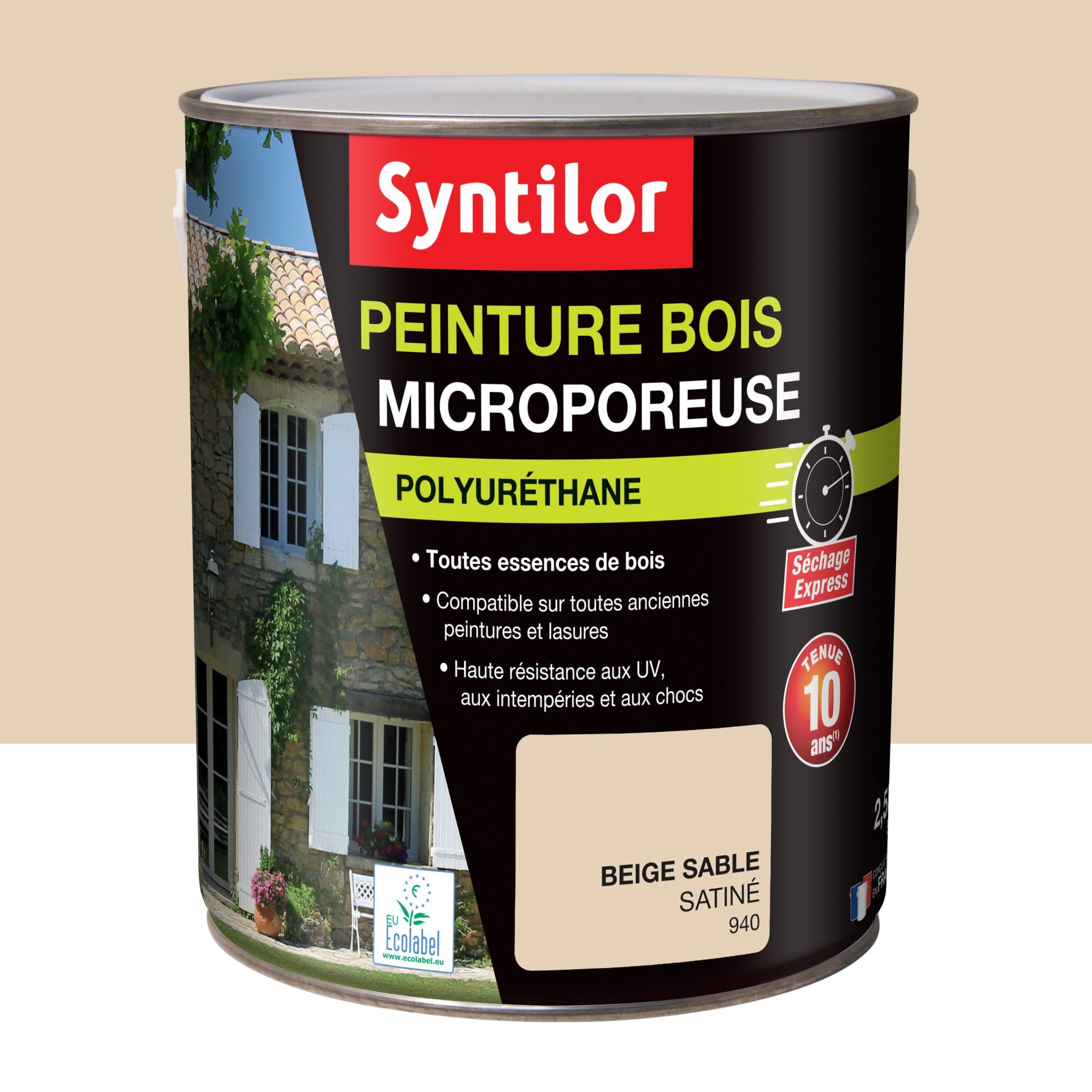 Peinture extérieure bois SYNTILOR beige sable satiné 2.5l | Leroy Merlin