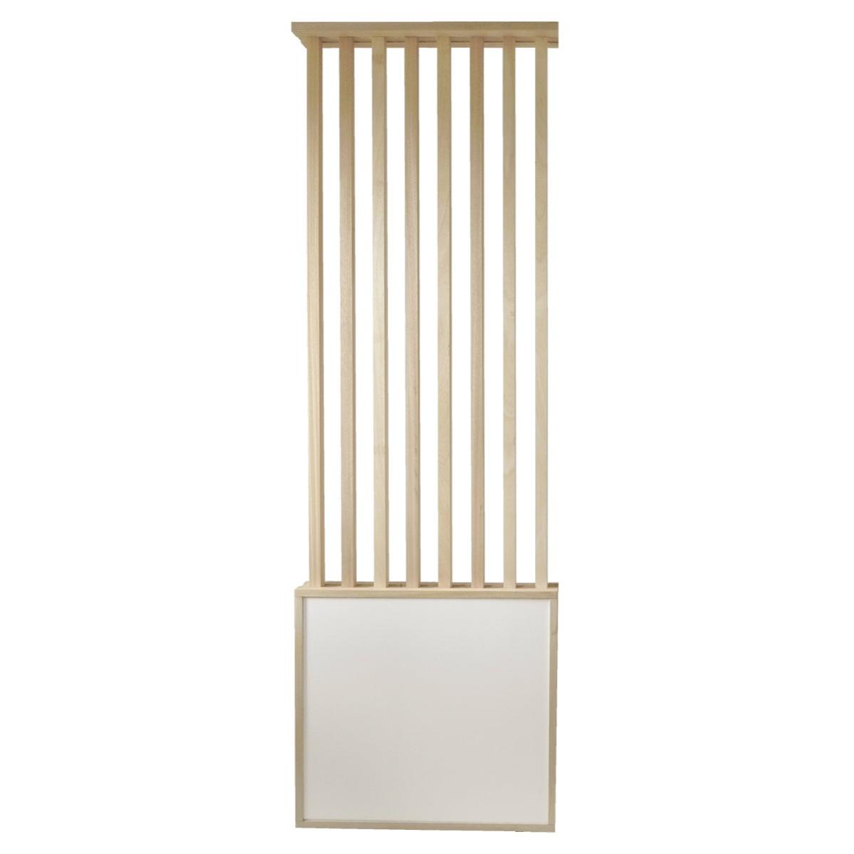 Cloison amovible Uriel bois et soubassement blanc, H.250 x l.80, P.11 ...