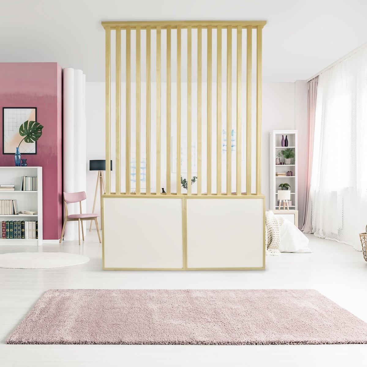 Cloison amovible Uriel bois et soubassement blanc, H.250 x l.80, P.11 ...