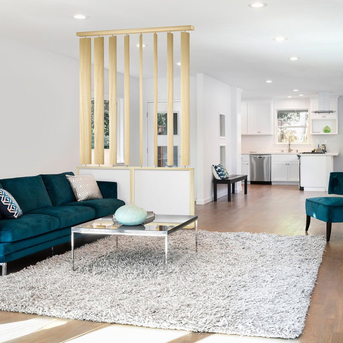 Cloison amovible Girane bois et soubassement blanc, H.250 x l.80, P.11 ...