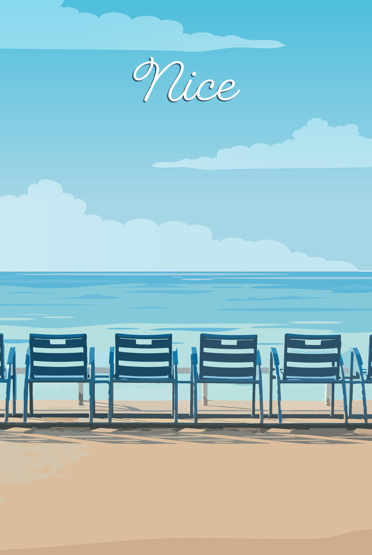 Toile imprimée NICE CHAISES ILLU, multicolore CEANOTHE l.30 x H.44.5 cm ... Toile imprimée NICE CHAISES ILLU, multicolore CEANOTHE l.30 x H.44.5 cm ...