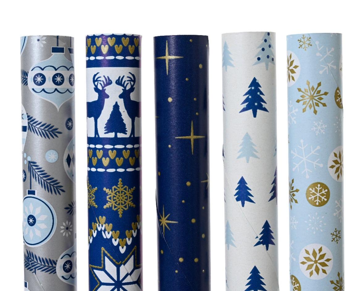PAPIER CADEAU FSC BLEU/BLANC 2M | Leroy Merlin