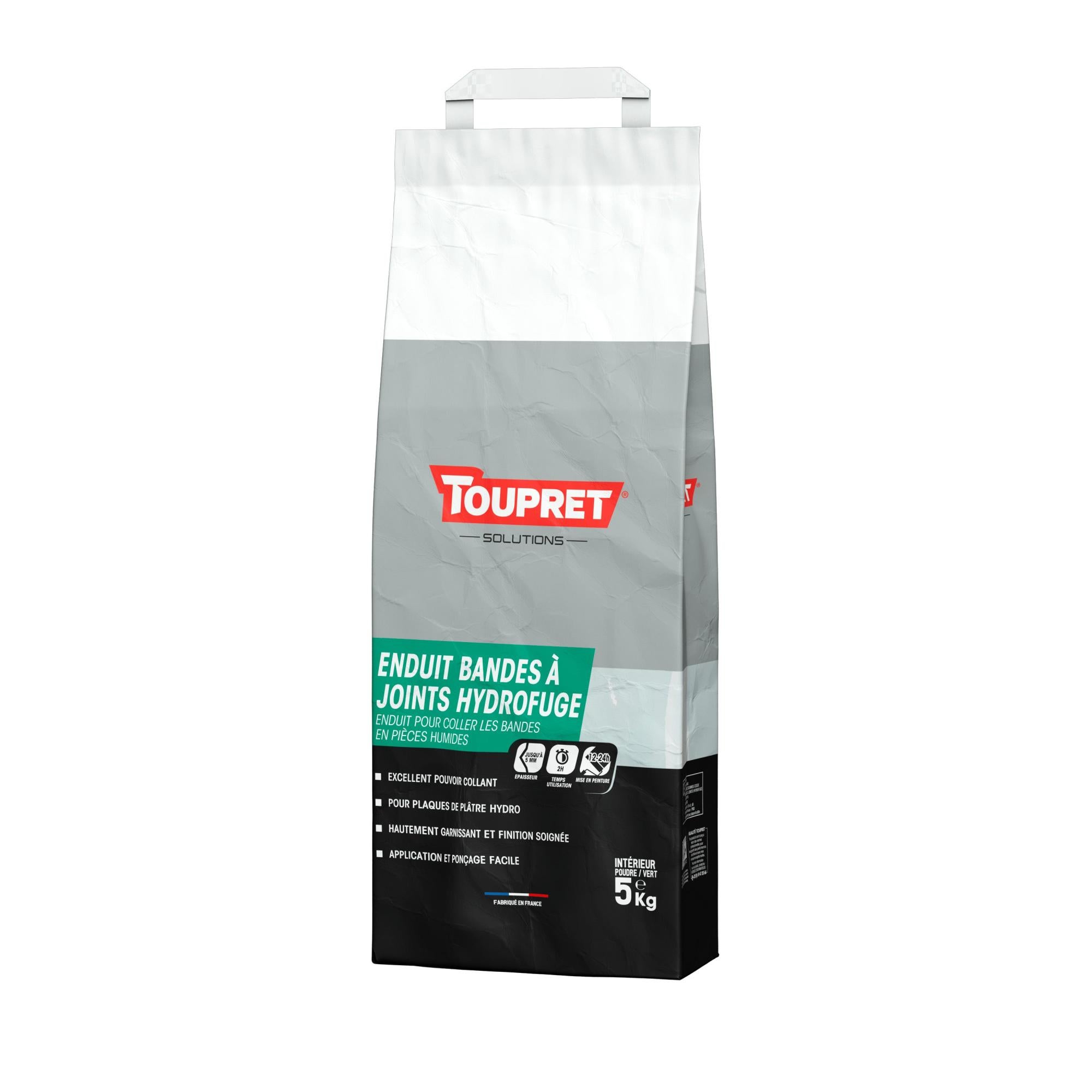 Enduit pour bande à joint en poudre Hydrofuge TOUPRET 5 kg | Leroy Merlin
