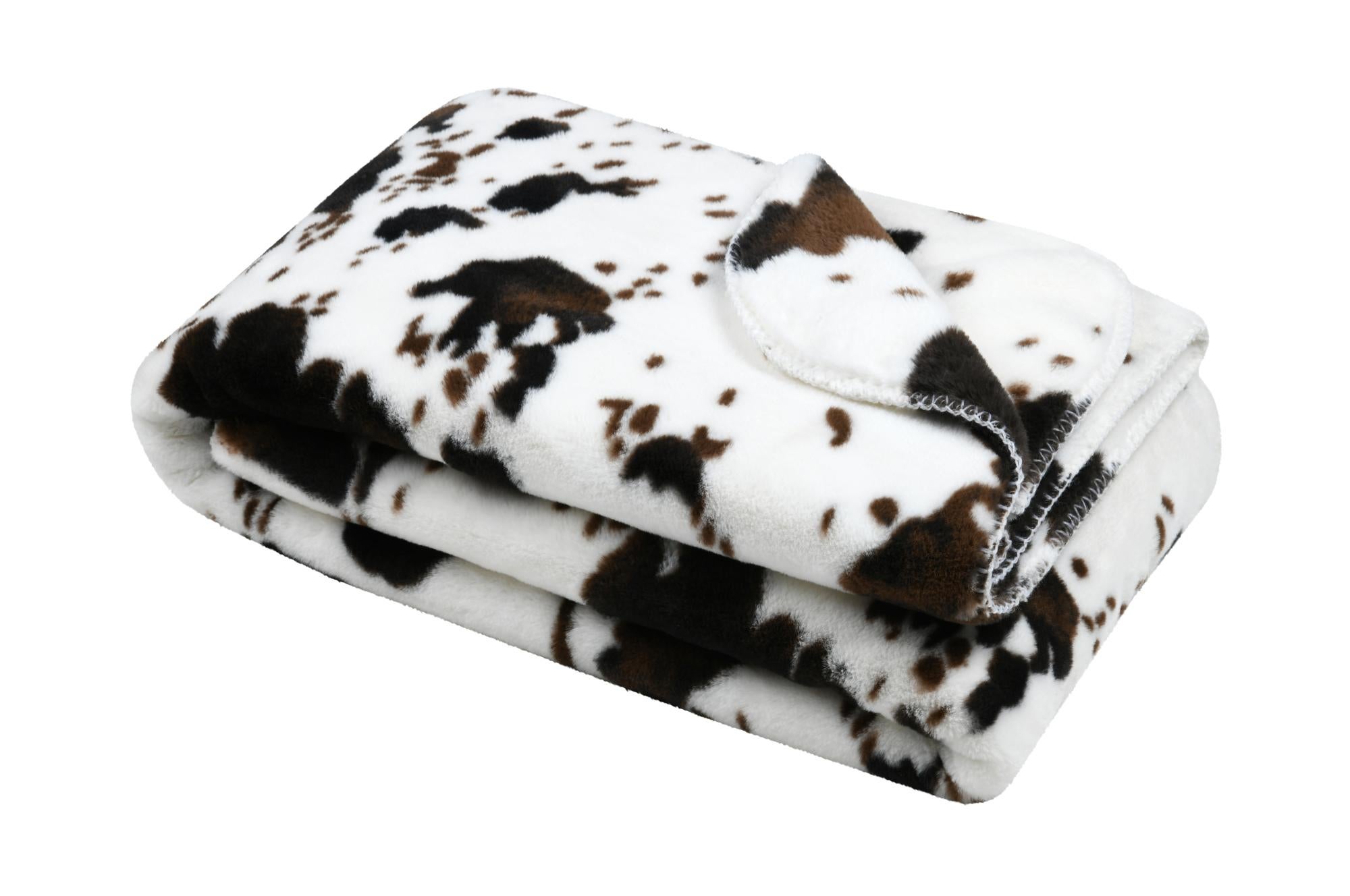 Plaid Vache, marron l.130 x L.160 cm | Leroy Merlin