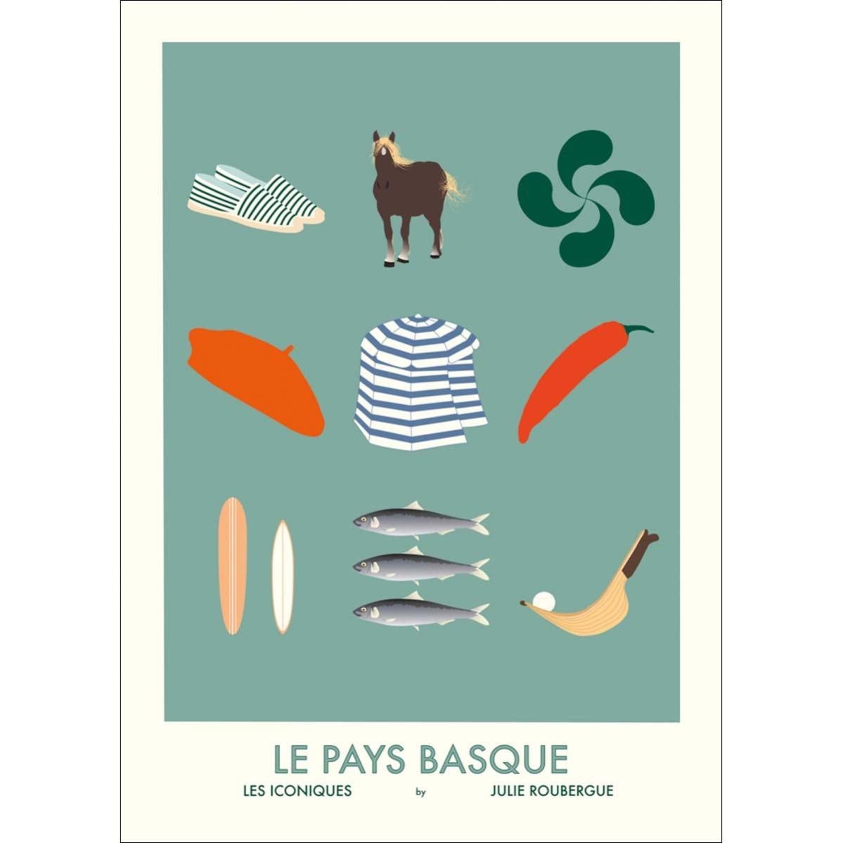 Affiche Pays basque, assorti BLUE ART l.70 x H.50 cm | Leroy Merlin