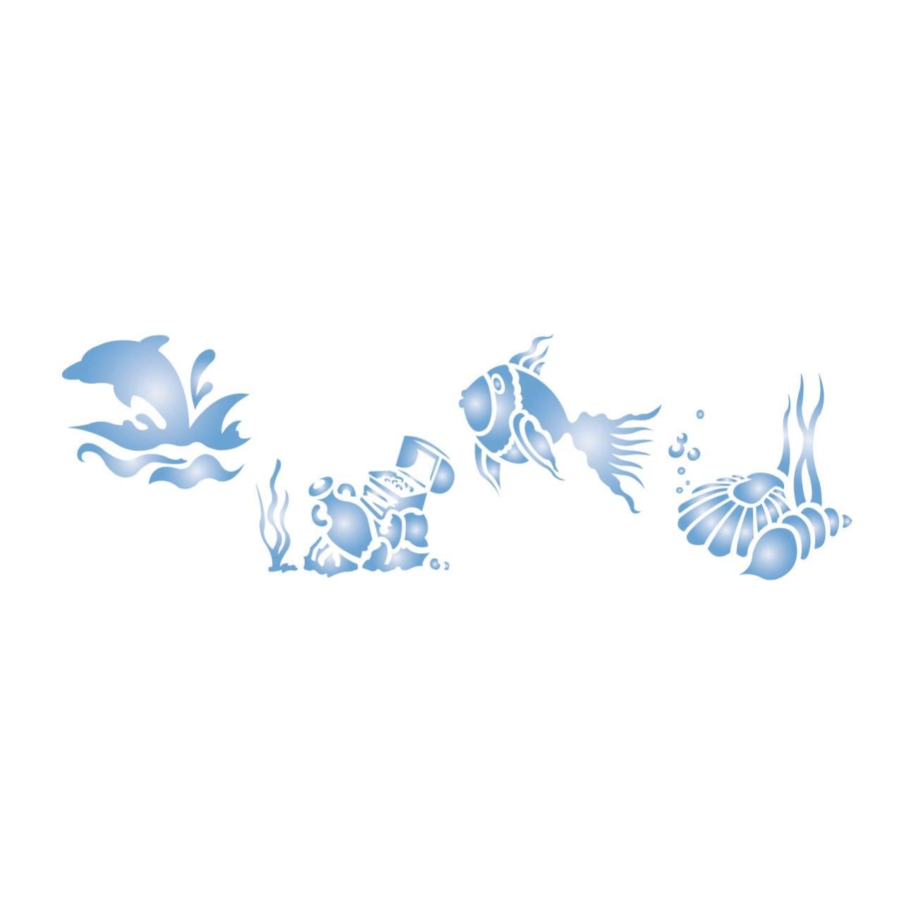 Stencil tema mare LES DECORATIVES Fondale marino 40 x 0.1 cm | Leroy Merlin