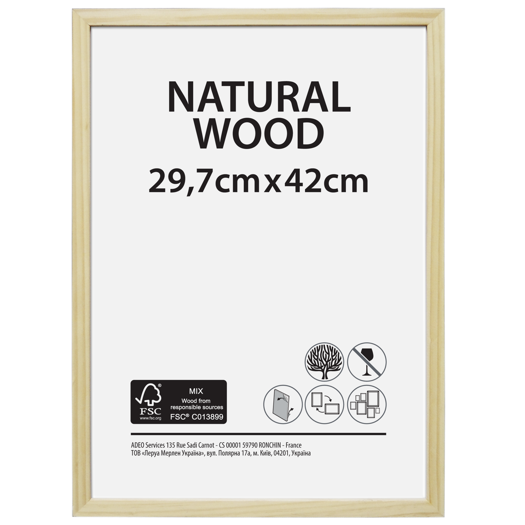 Cornice Natural wood naturale opaco per foto da 40x50 cm | Leroy Merlin