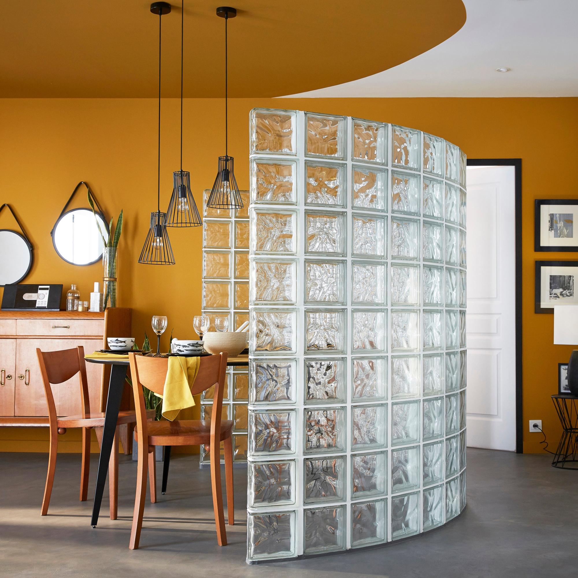 Vetromattone VITRABLOCK trasparente ondulato H 19 x L 19 x Sp 8 cm ...