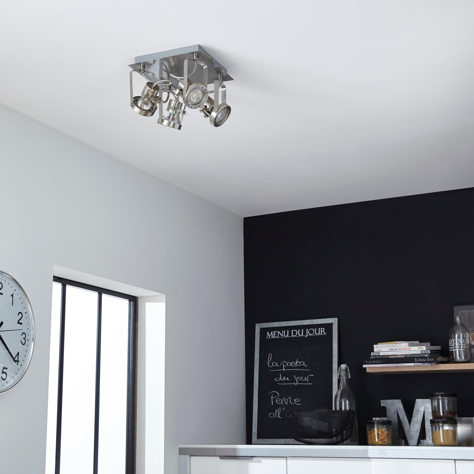 Barra di faretti 4 luci Technic cromo in inox GU10 42W INSPIRE | Leroy ...