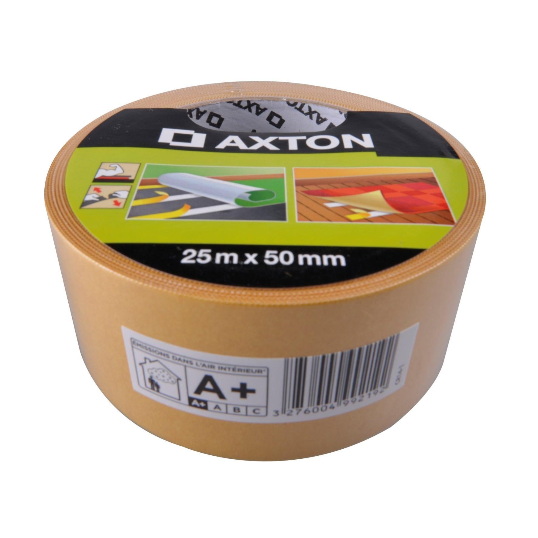 Nastro bi-adesivo AXTON 25 m x 50 mm beige | Leroy Merlin