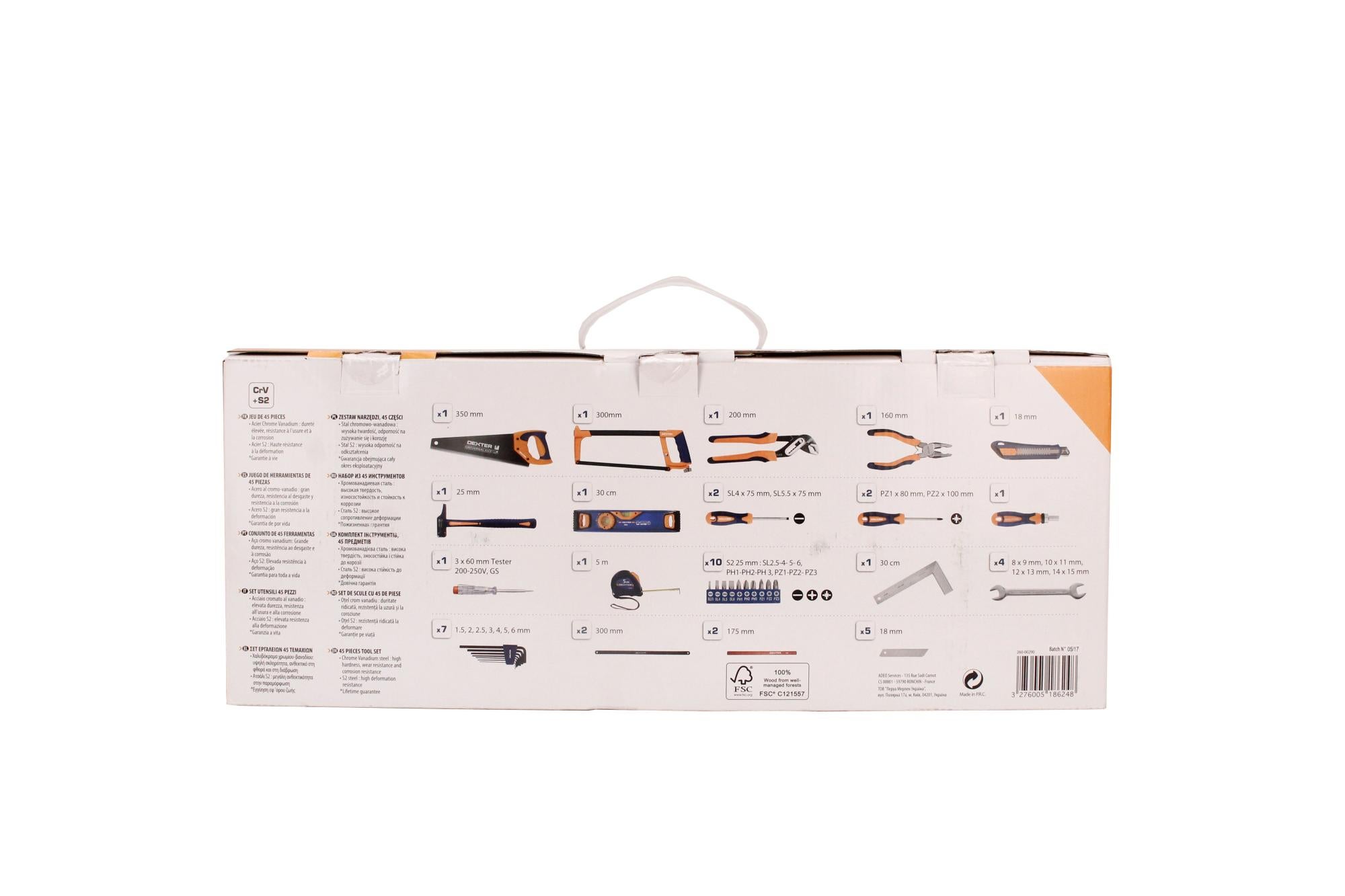 Set utensili DEXTER , 45 pezzi | Leroy Merlin