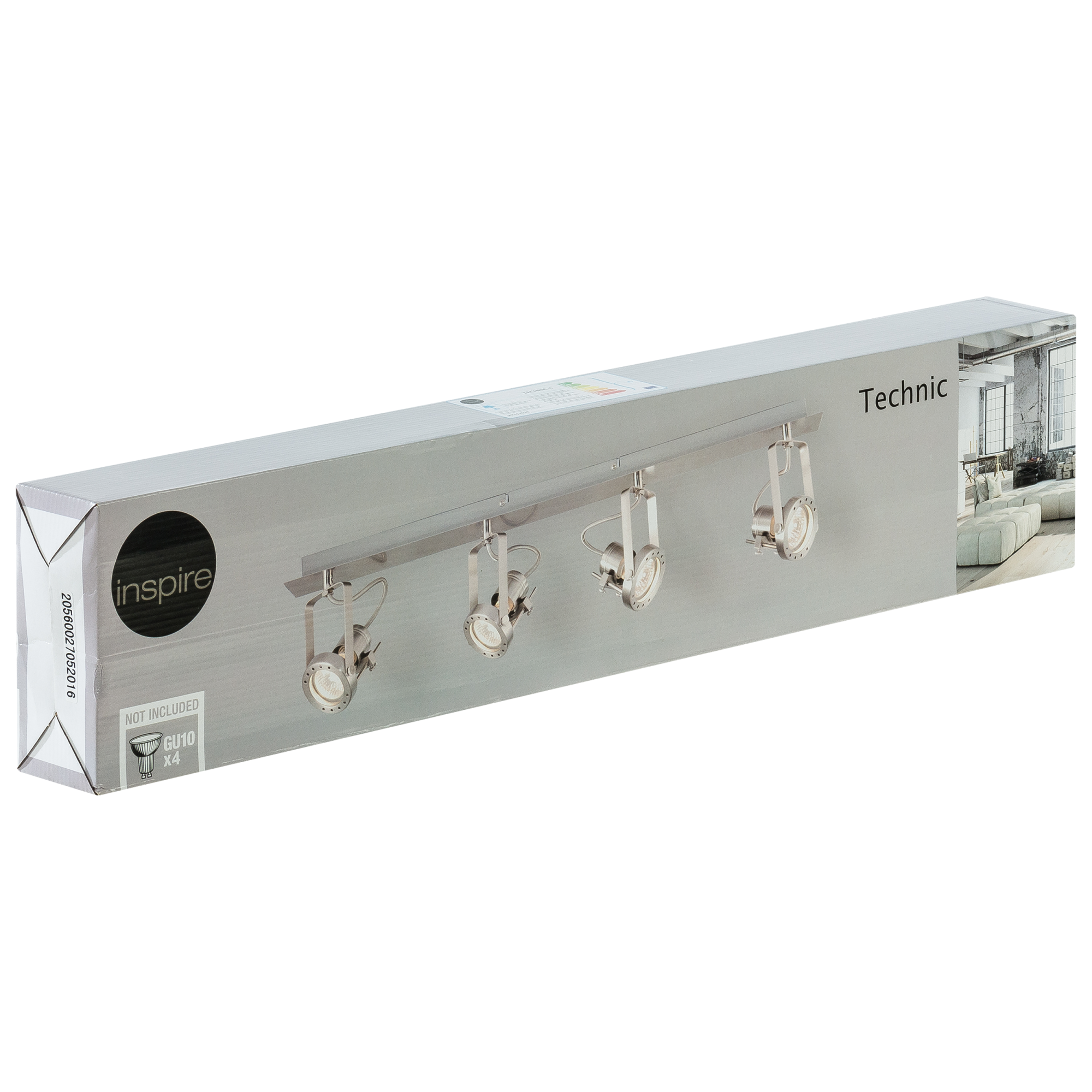 Barra di faretti 4 luci Technic cromo in inox GU10 42W INSPIRE | Leroy ...