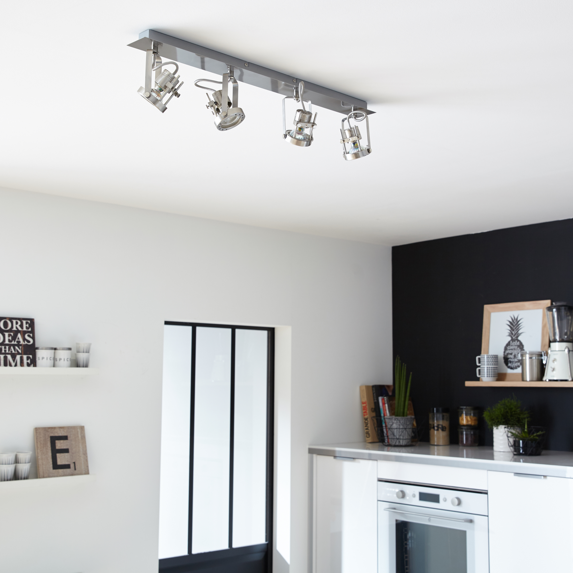 Barra di faretti 4 luci Technic cromo in inox GU10 42W INSPIRE | Leroy ...