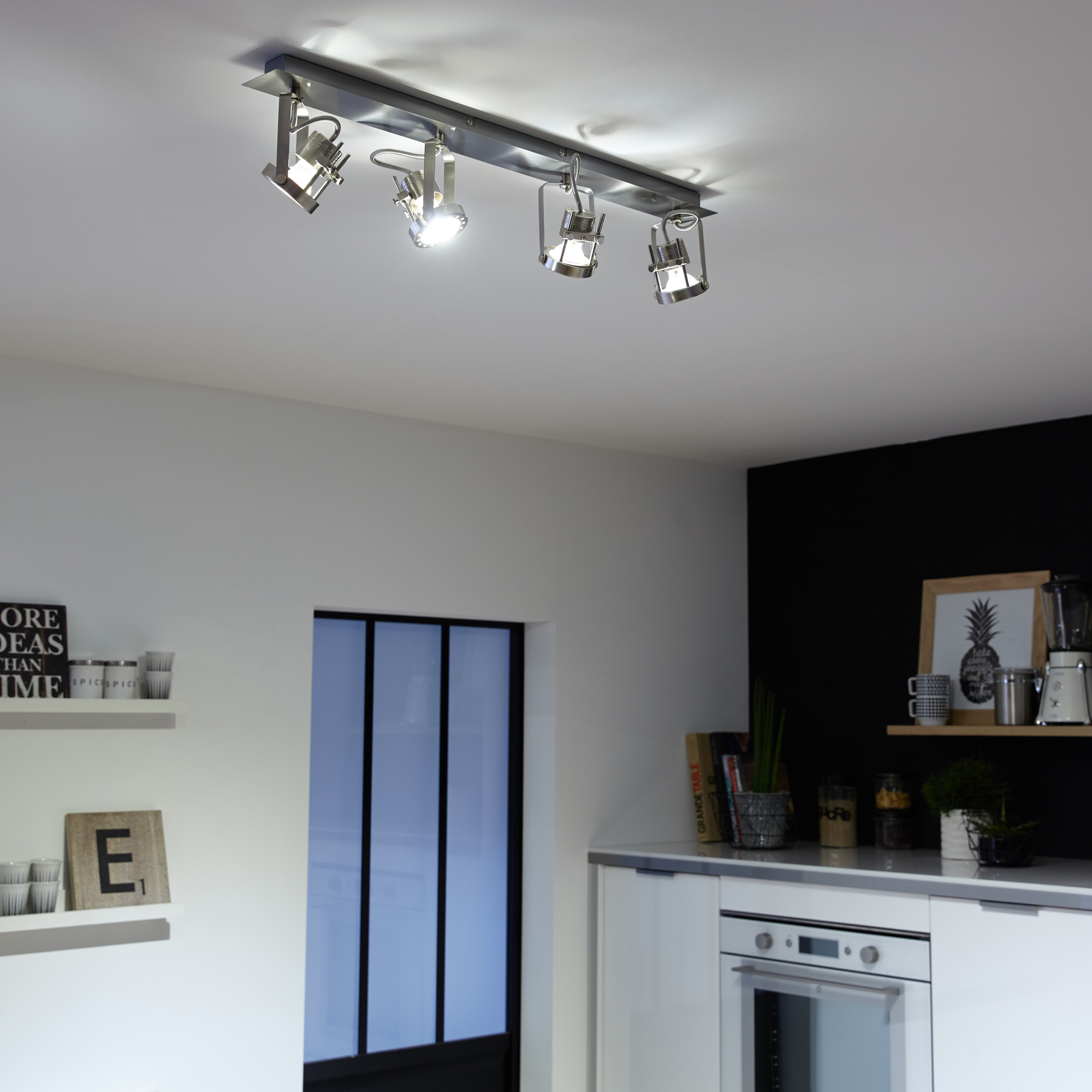 Barra di faretti 4 luci Technic cromo in inox GU10 42W INSPIRE | Leroy ...