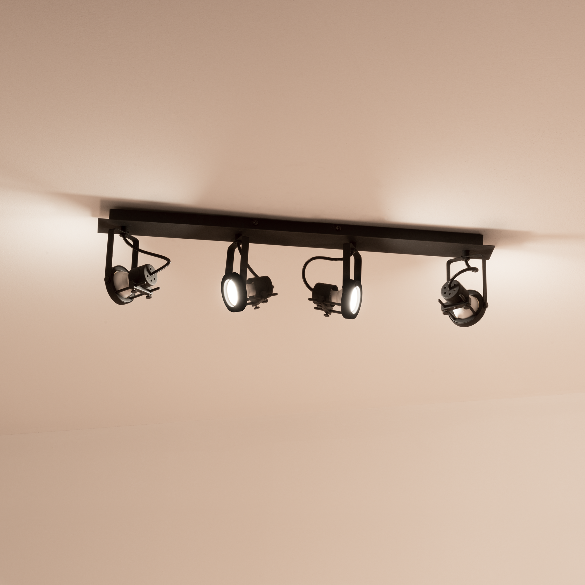 Faretto decorativo senza fonte luminosa 4 luci Technic nero GU10 42W ...