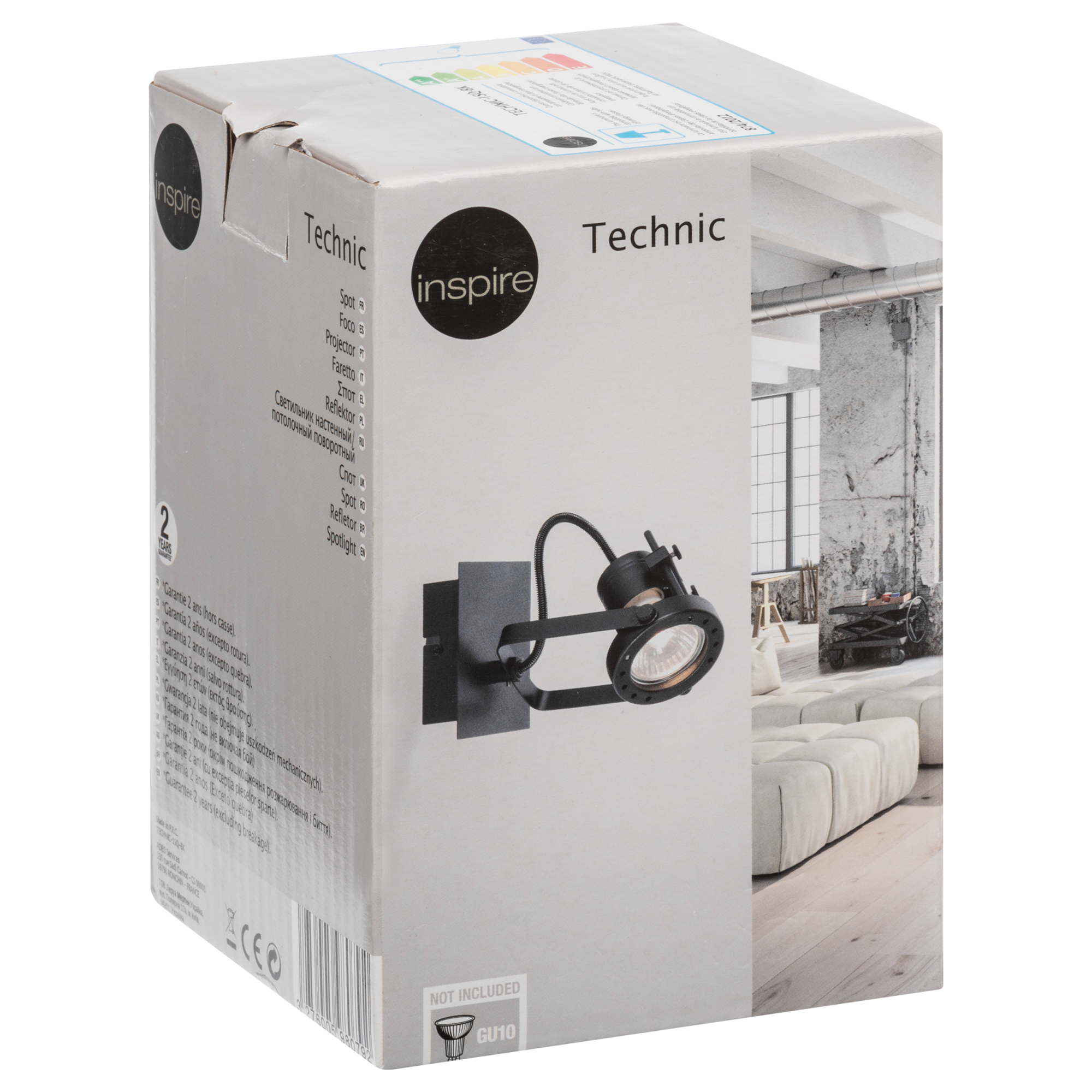 Faretto decorativo senza fonte luminosa 1 luci Technic nero GU10 42W ...
