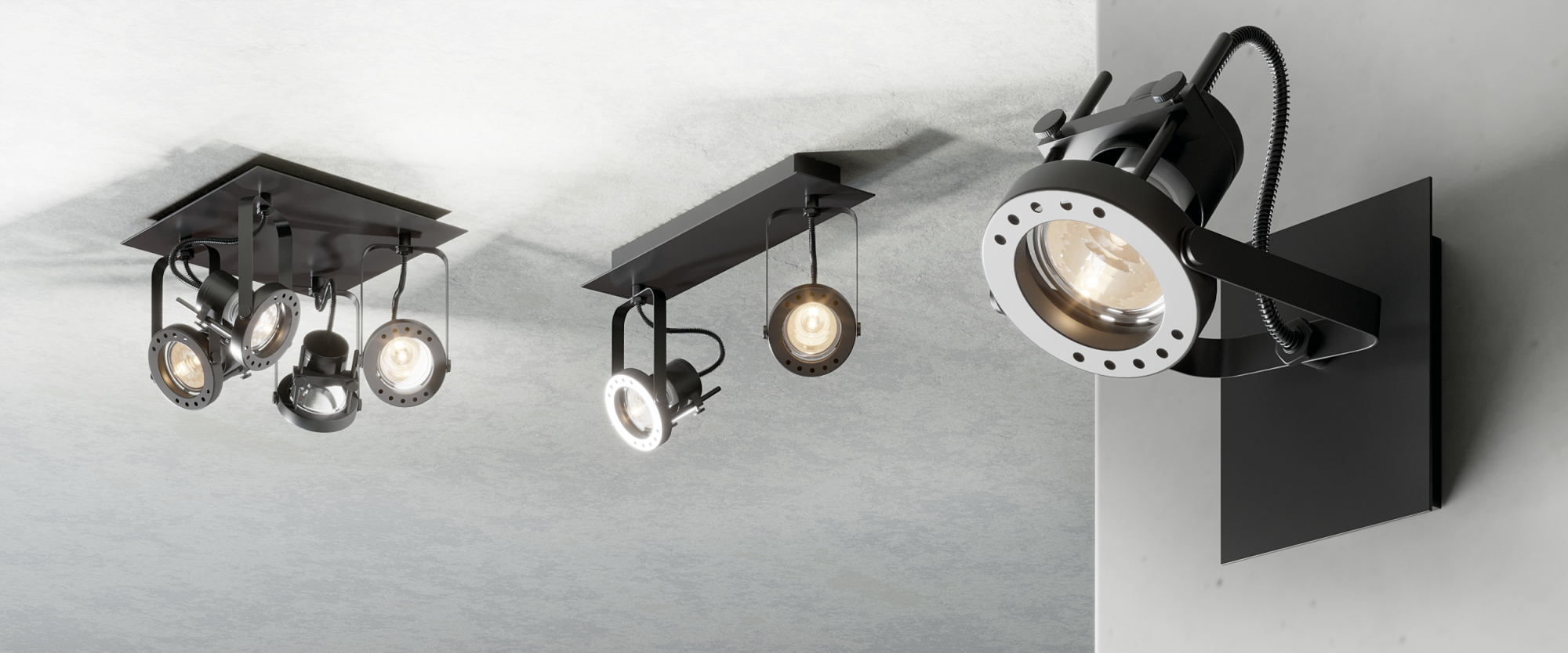 Faretto decorativo senza fonte luminosa 1 luci Technic nero GU10 42W ...