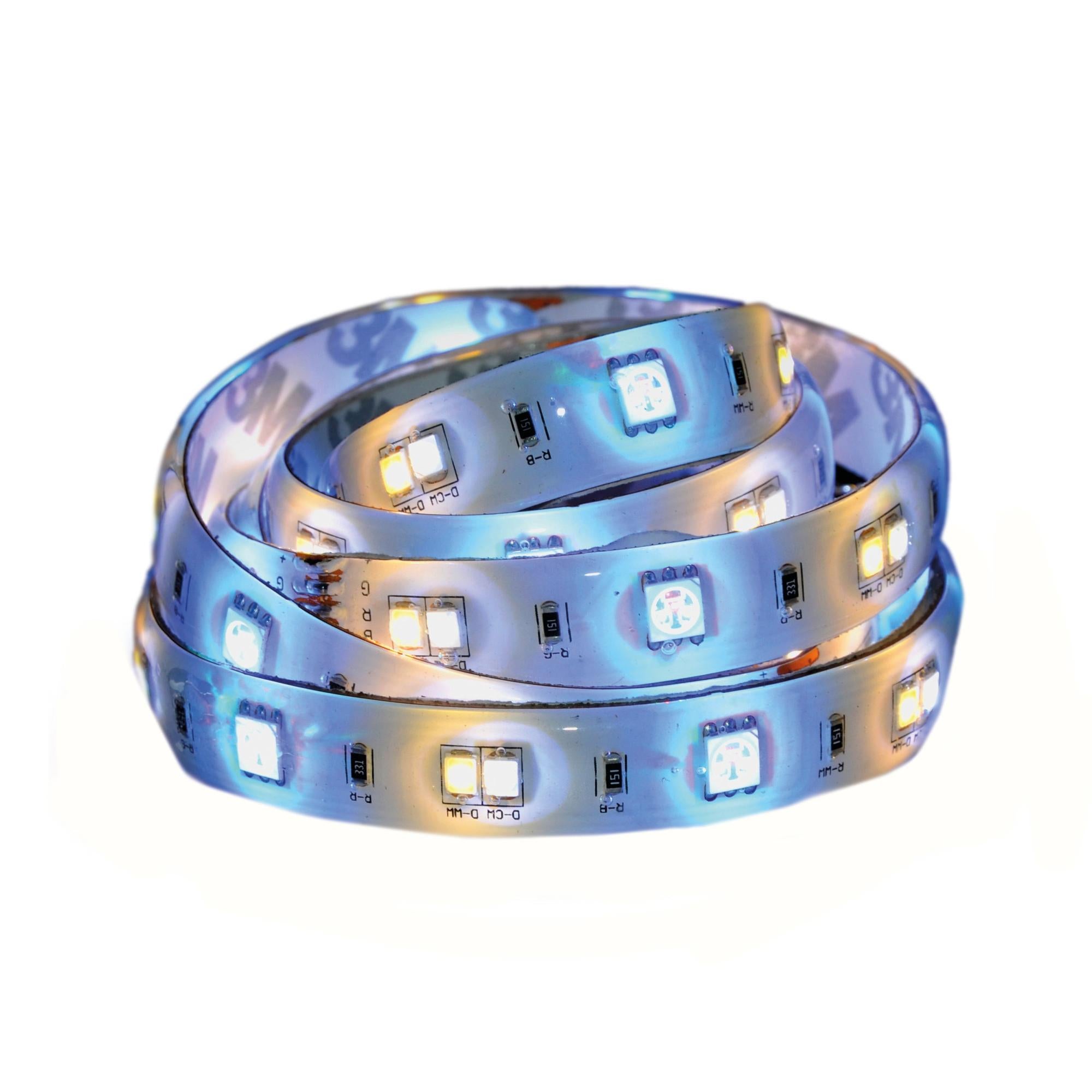 Striscia led 1m luce bianco cct rgb multicolore 600 LM IP20 AWOX ...