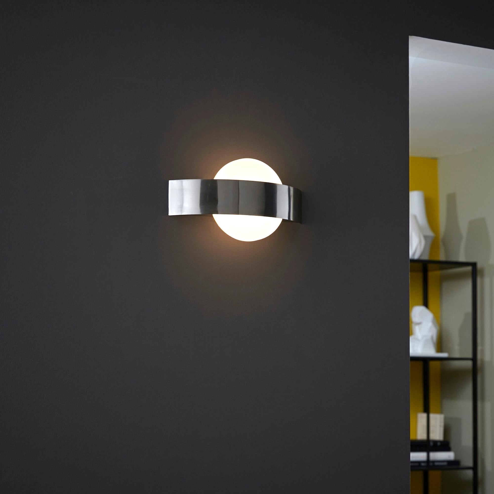 Applique moderno Symi argento, in metallo, 13x24 cm, 2 luci INSPIRE ...