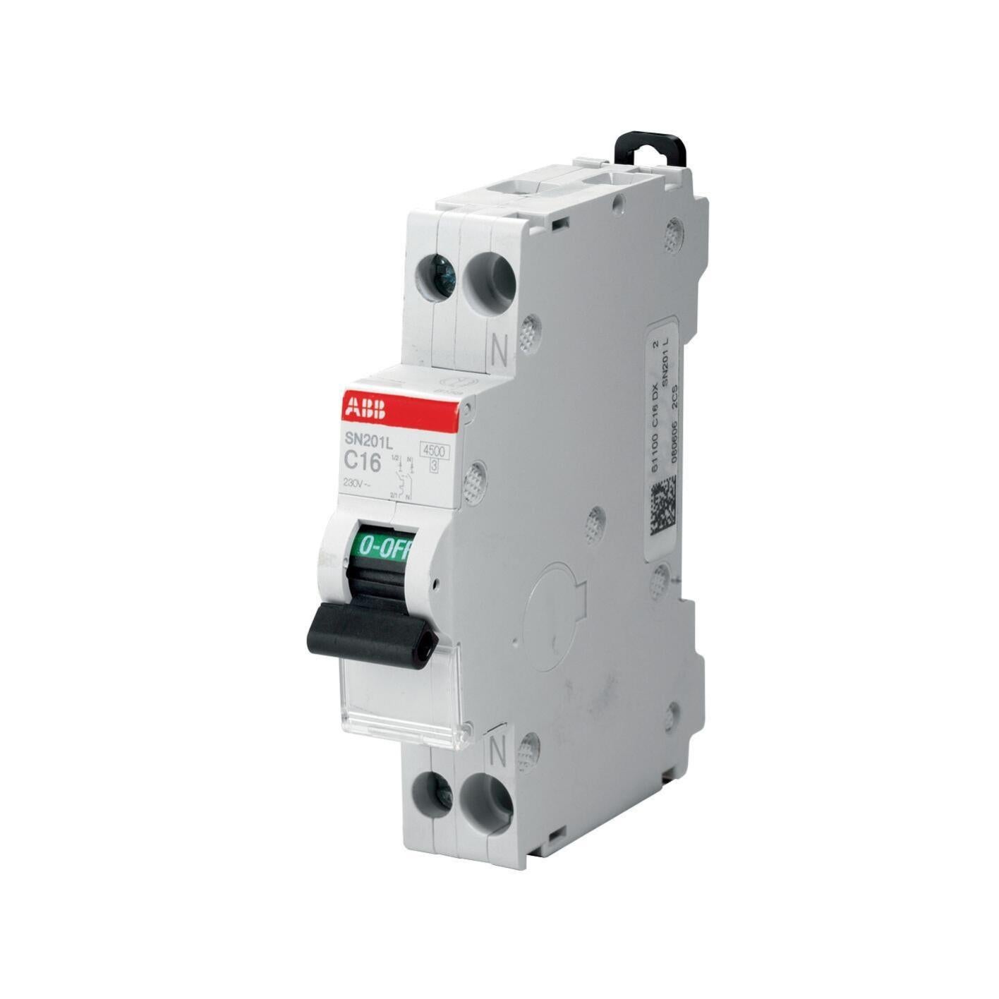 Valvola di sicurezza ABB ELSN201LC10 1P +N 10A 4.5kA C 1 modulo 230V | Leroy Merlin