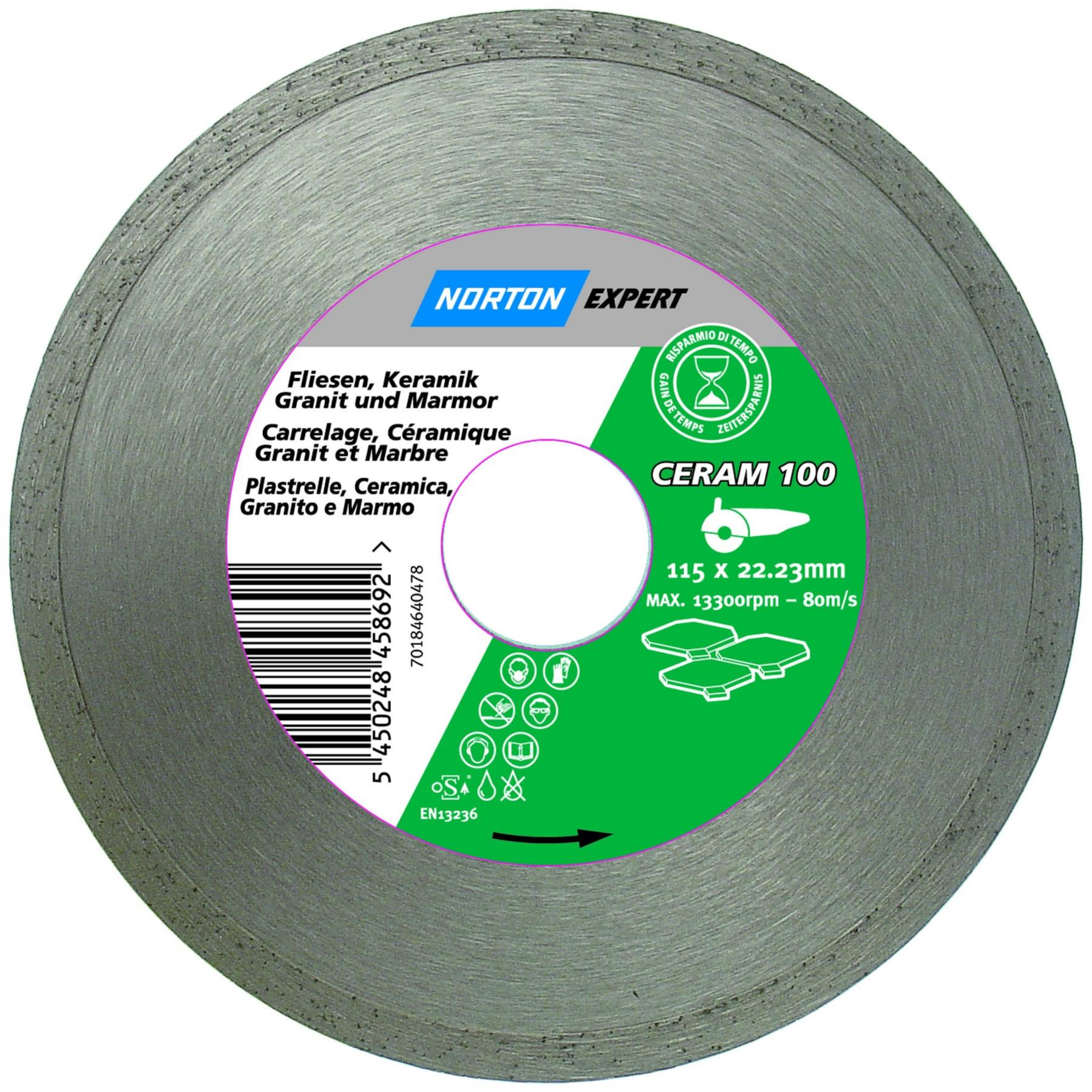 Disco da taglio continuo NORTON per taglio ceramica Ø 125 mm | Leroy Merlin