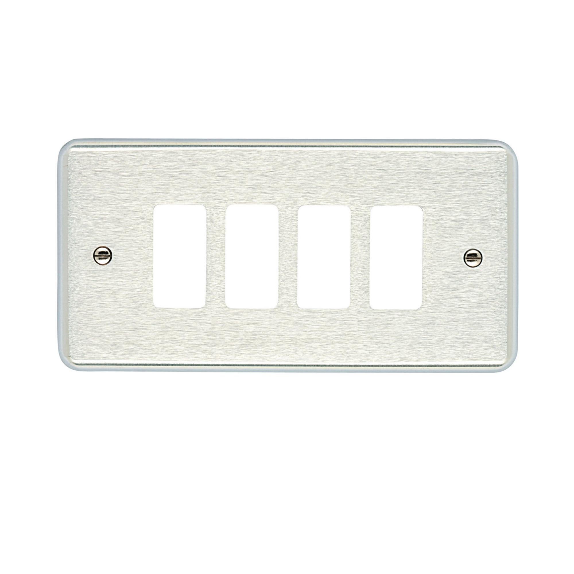 Placca CAL Magic 4 moduli cromo satinato | Leroy Merlin