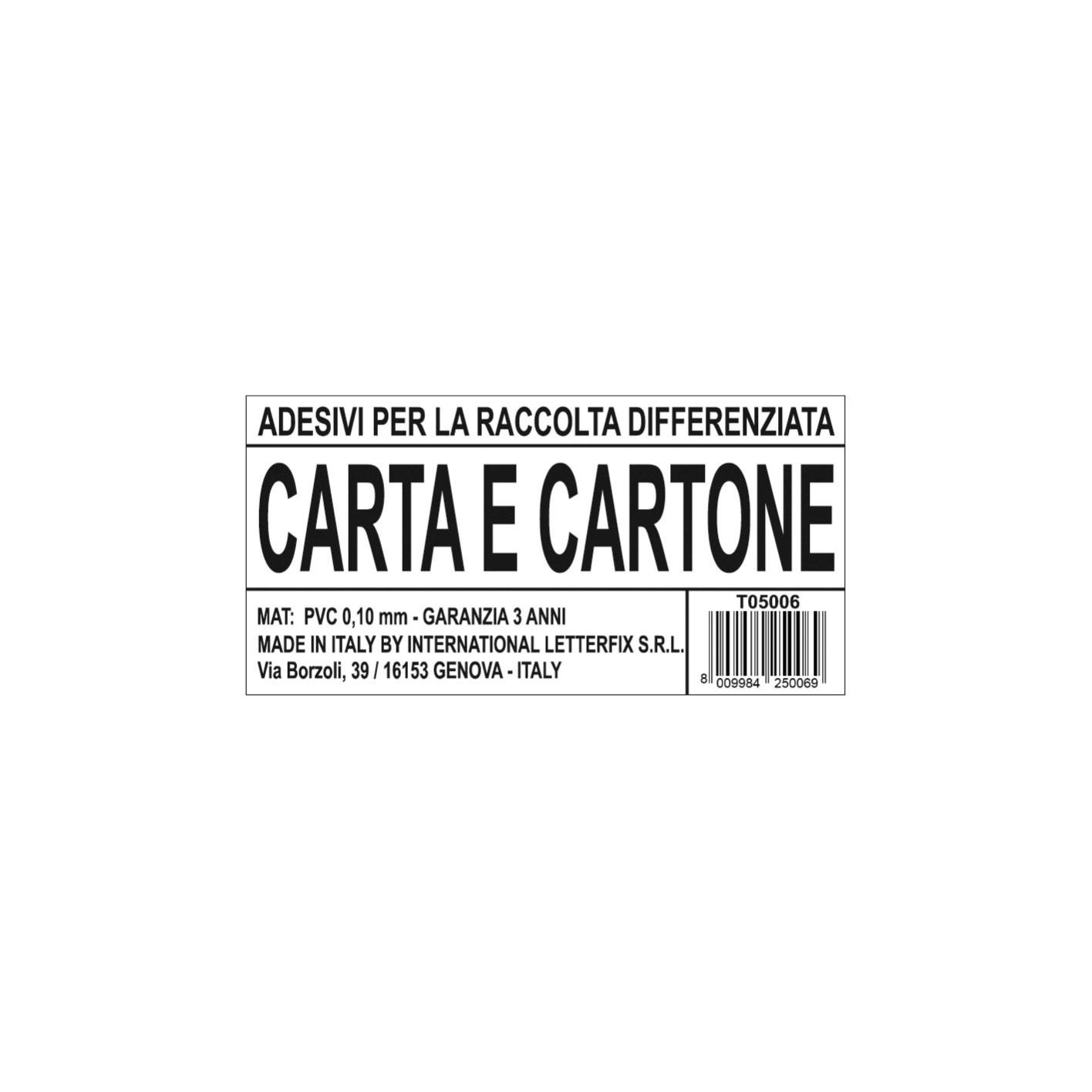 Cartello segnaletico Raccolta diff. carta e cartone pvc x 6 cm | Leroy ...