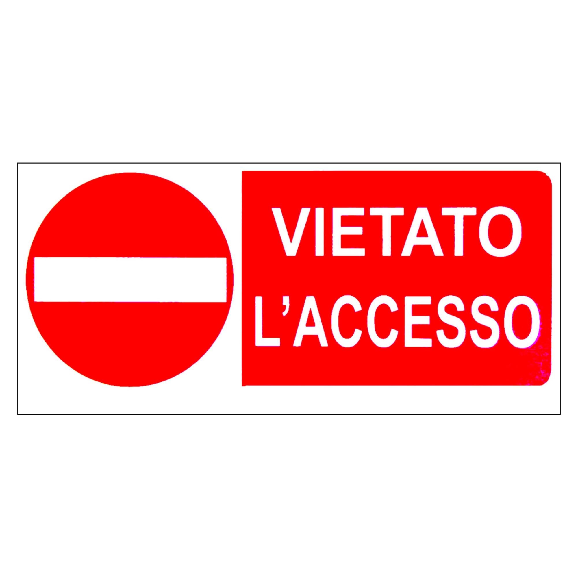 Cartello segnaletico Vietato l'accesso vinile x 14 cm | Leroy Merlin