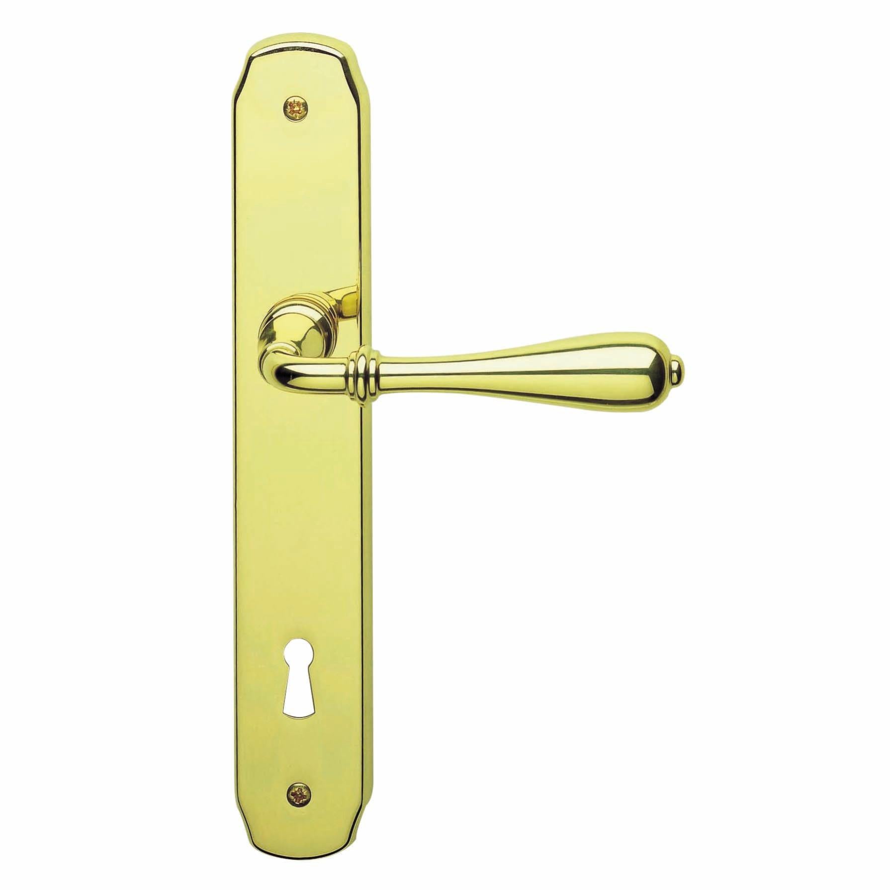 Maniglia con placca GHIDINI Novecento in ottone oro | Leroy Merlin