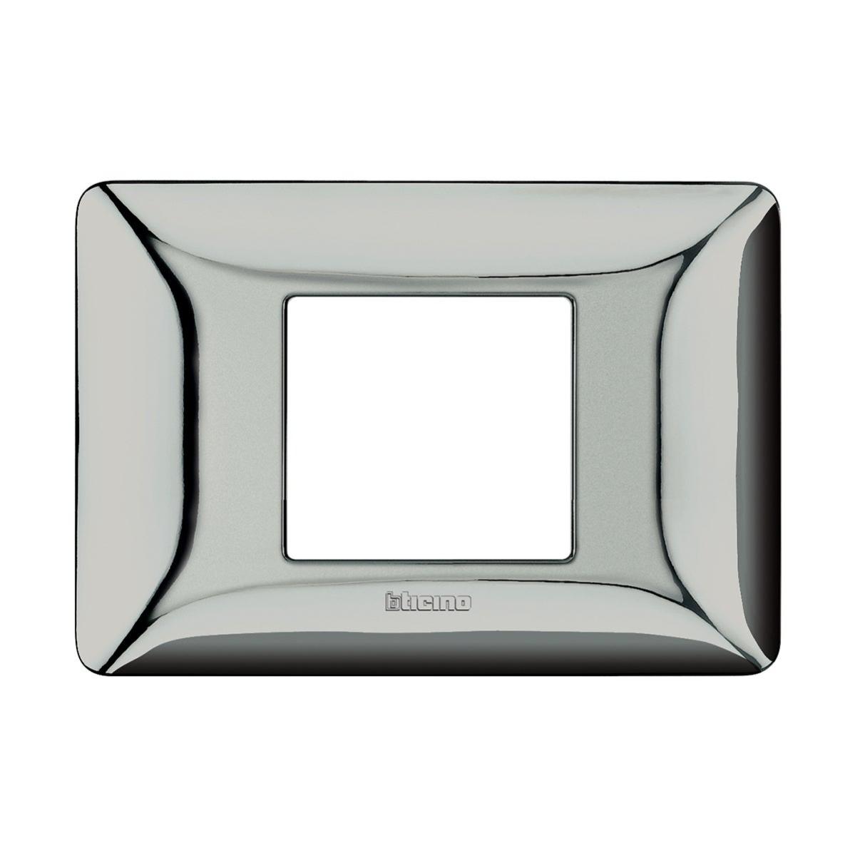 Placca 2 moduli centrali Matix BTICINO cromo lucido | Leroy Merlin