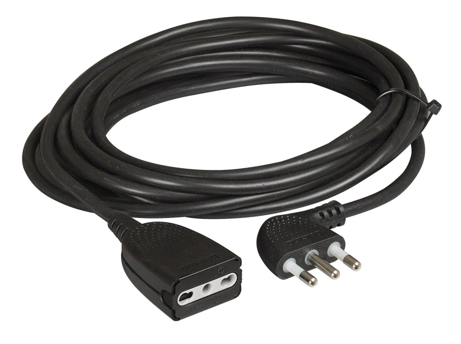 Prolunga 5m H05VV-F, 3 x 1mm² spina 16 A, presa 10 A 16 A nero BTICINO ...